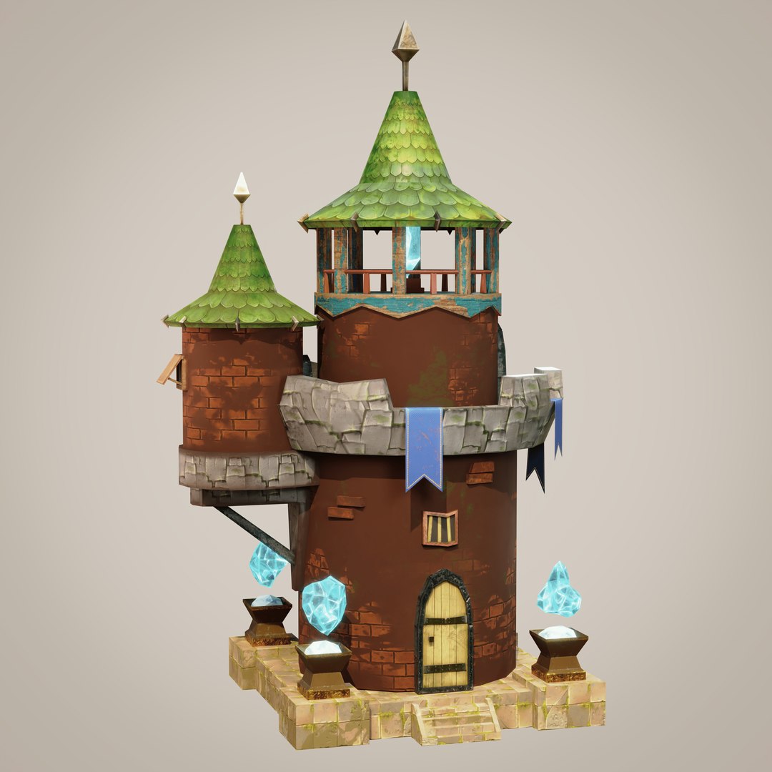 3D Model Low-Poly Fantasy Tower - TurboSquid 1925571