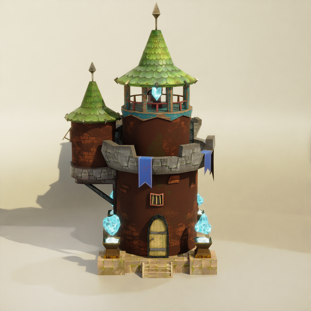 3D Model Low-Poly Fantasy Tower - TurboSquid 1925571