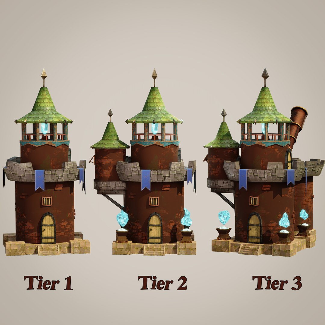 3D Model Low-Poly Fantasy Tower - TurboSquid 1925571