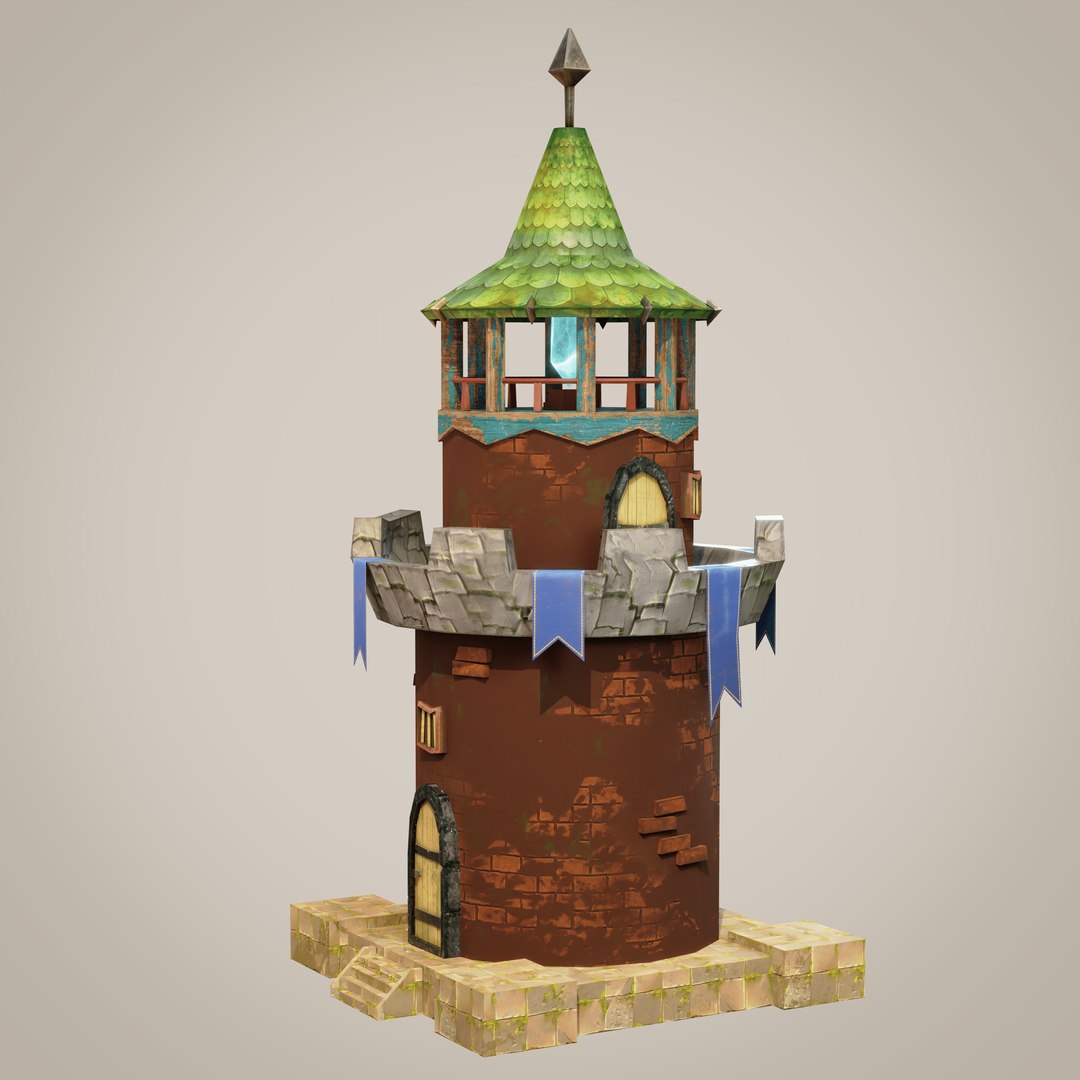 3D Model Low-Poly Fantasy Tower - TurboSquid 1925571