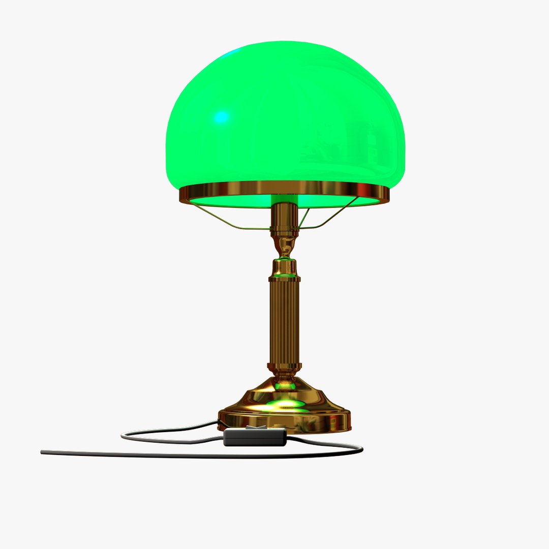 3d model classic lamp brass