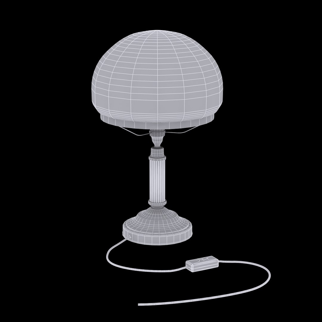 3d model classic lamp brass