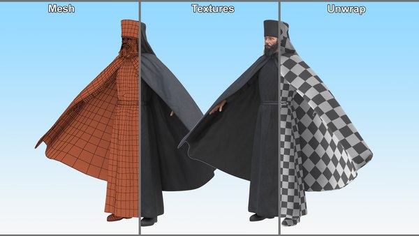 modelo 3d Monje ortodoxo completamente vestido en pose A - TurboSquid ...