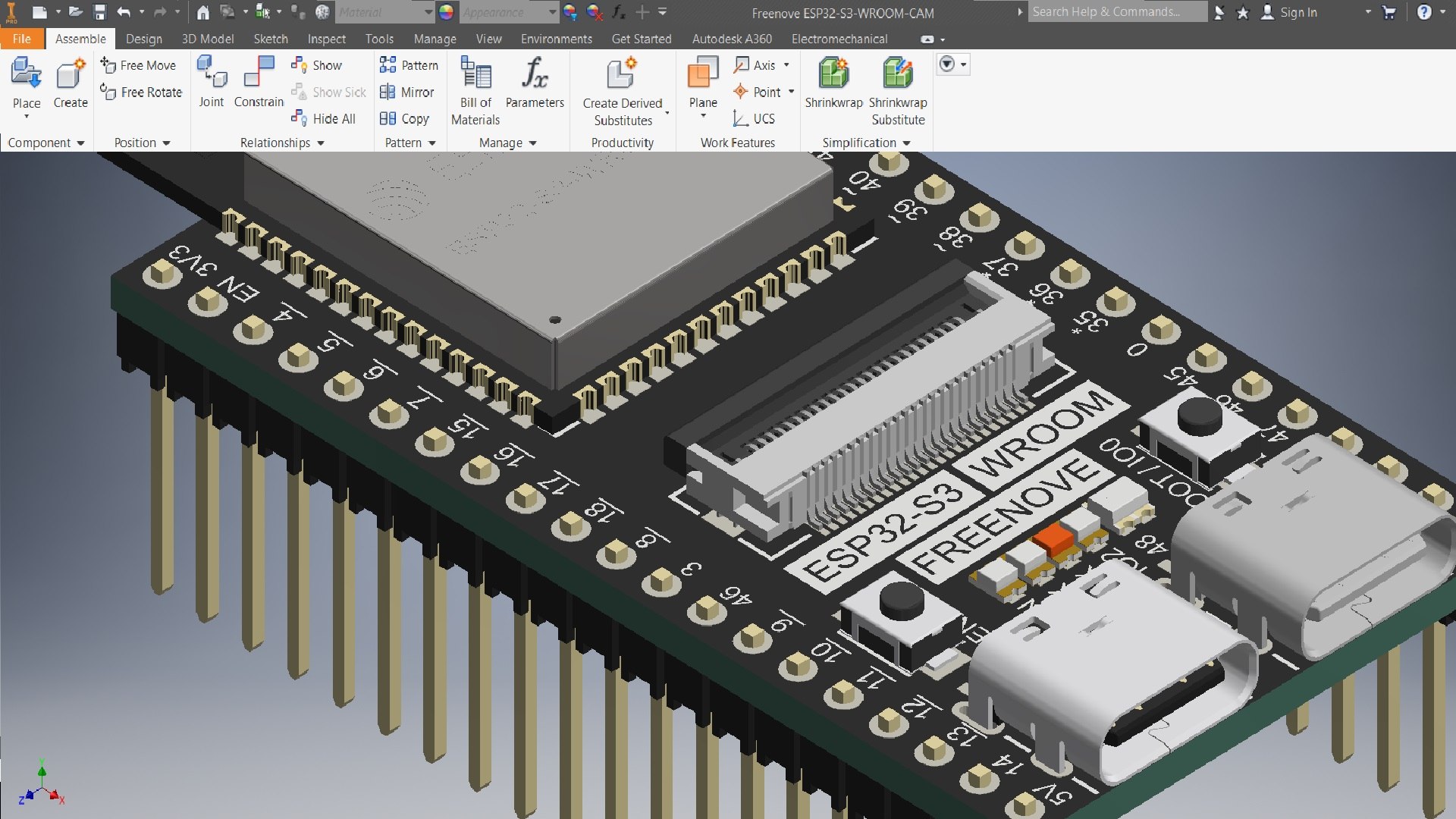 3D Freenove ESP32-S3-WROOM-CAM Model - TurboSquid 2215576