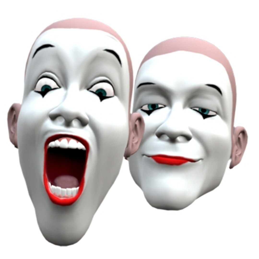 Clown Head Rigged 3d Model
