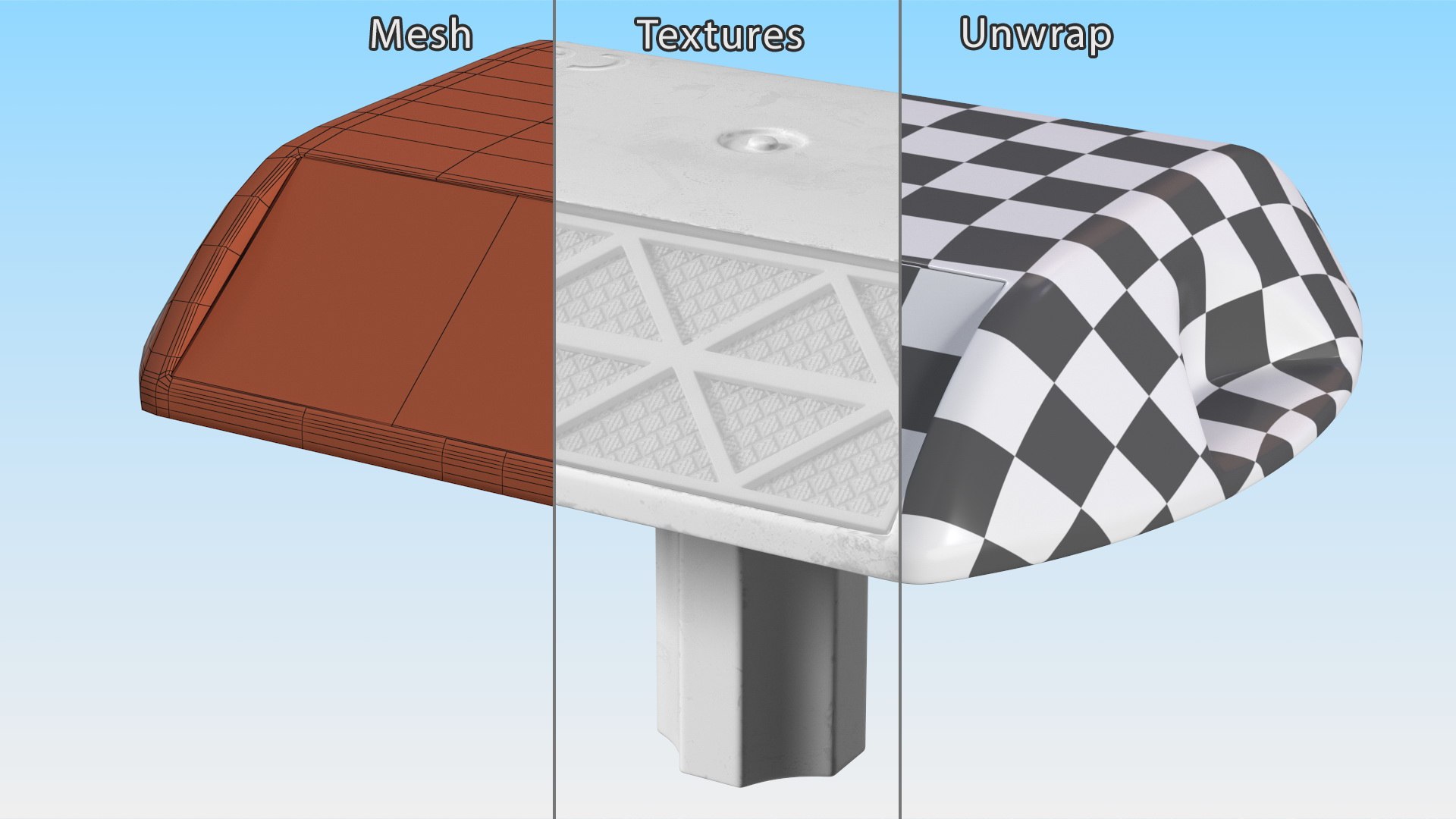 White Reflective Road Driveway Marker 3D model - TurboSquid 2068460