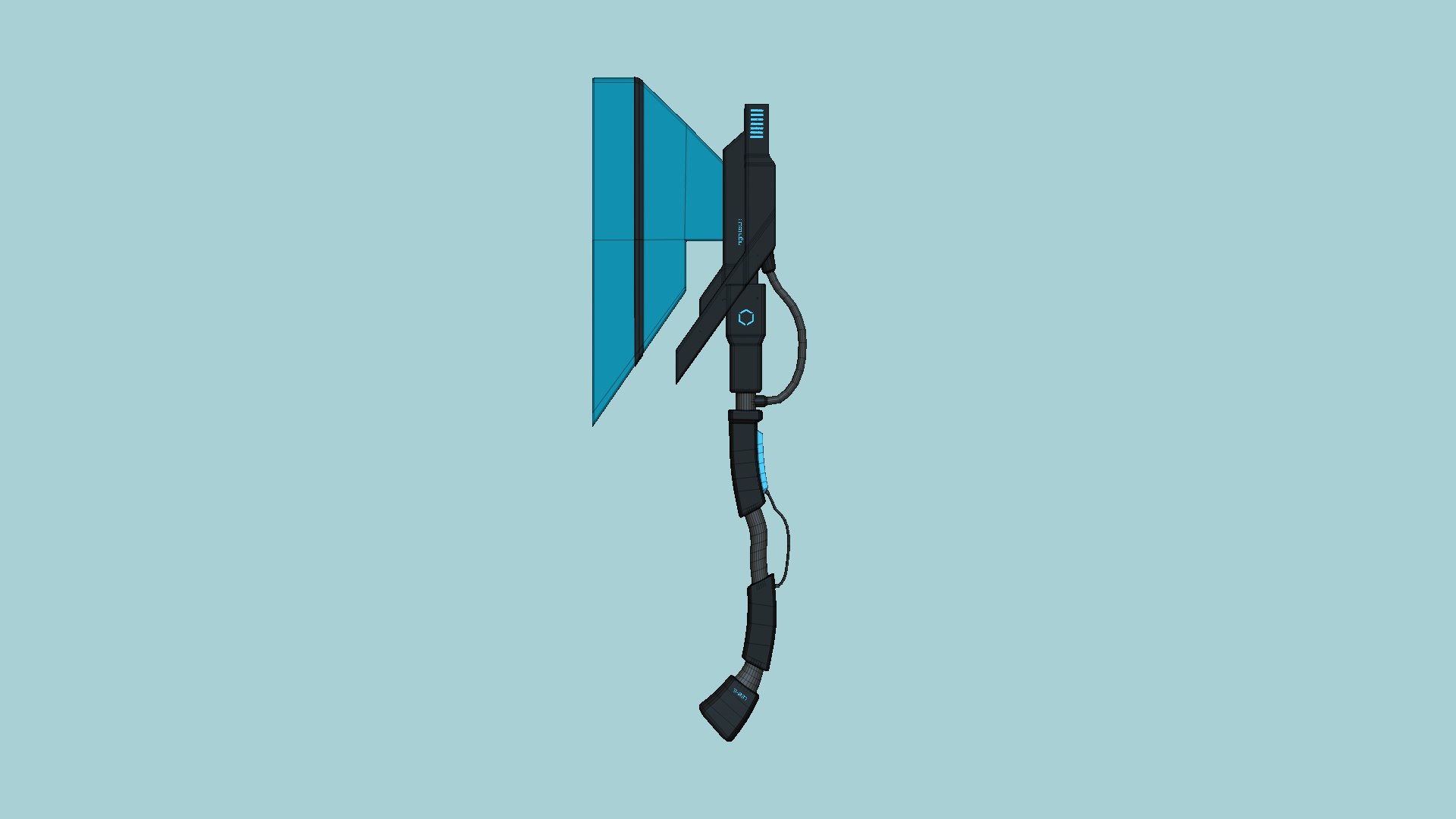 SciFi War Axe A01 Black Blue - Sci Fi Weapon Design 3D Model ...