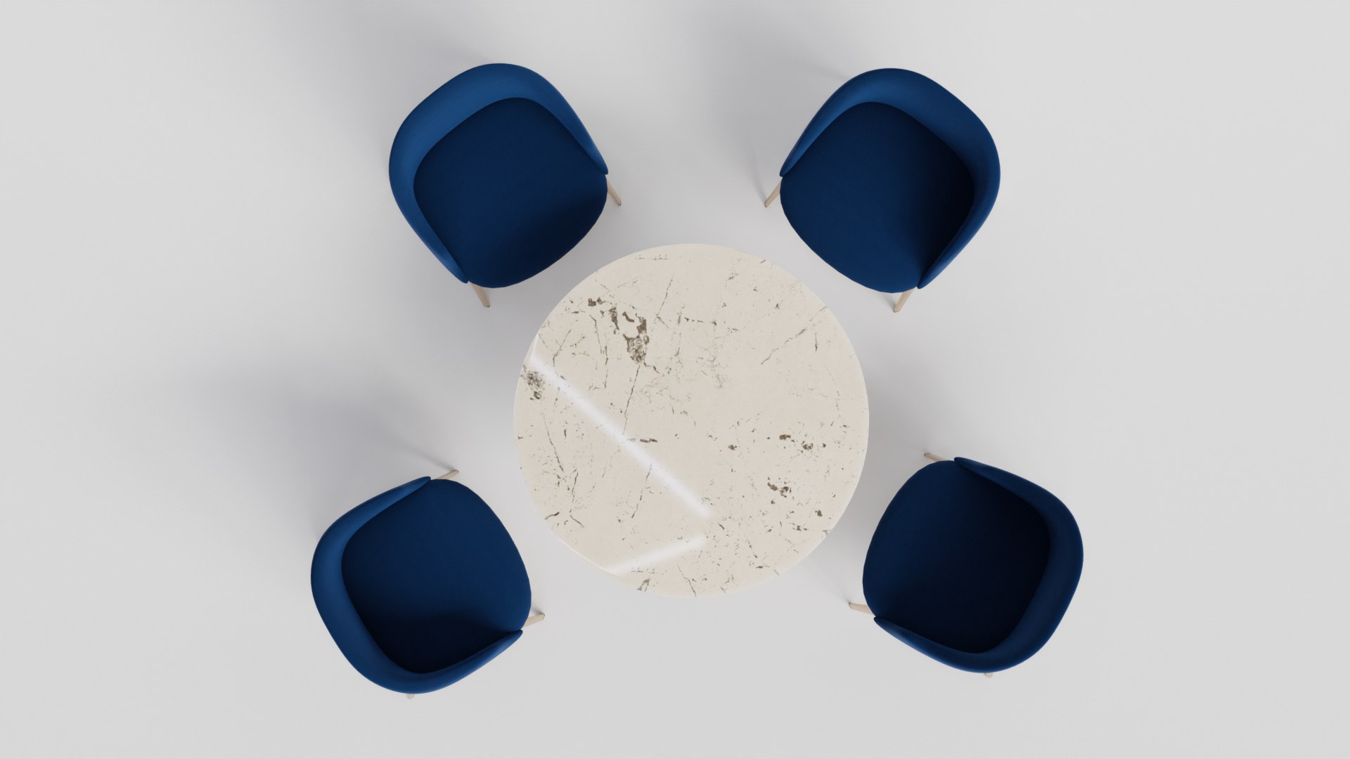 Round Dining Table Set For 4 Persons 3D Model - TurboSquid 2196132