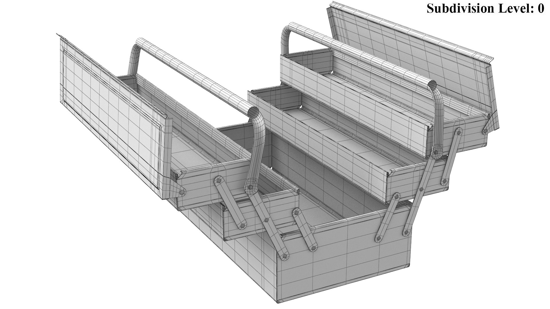 Detailed Steel Toolbox Opened Model - TurboSquid 2147924