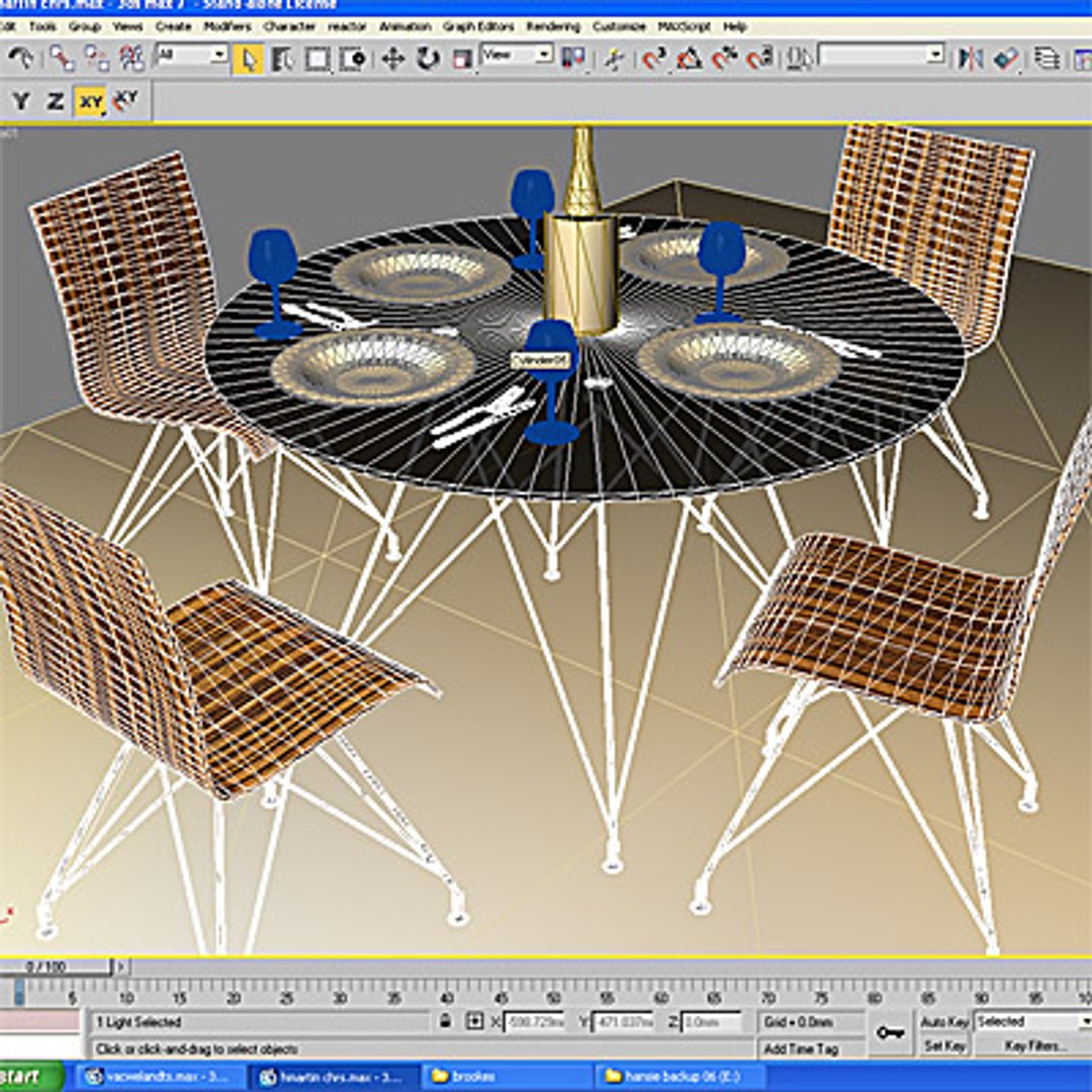 table chairs 3d max