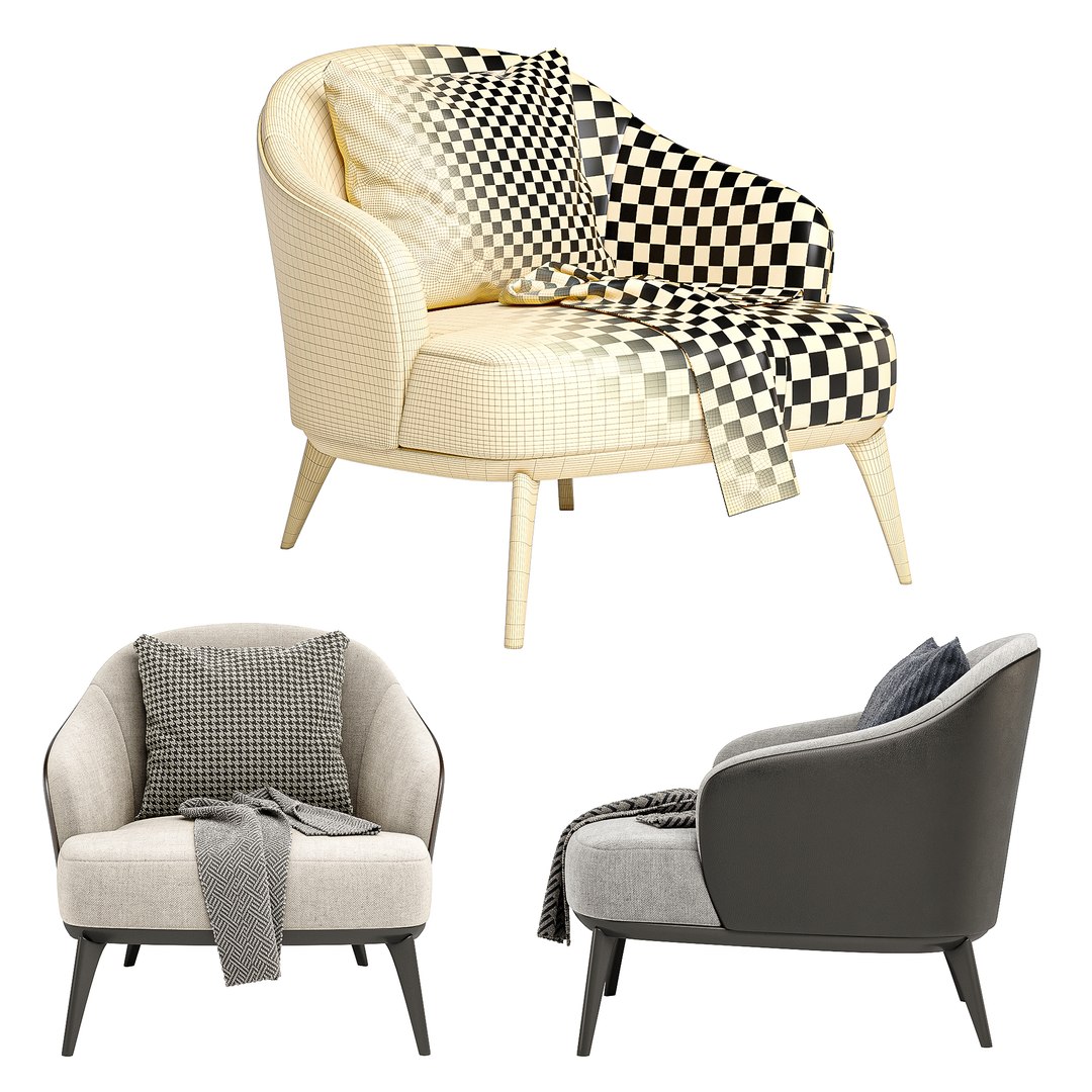 3D LESLIE ARMCHAIRS By Minotti Model - TurboSquid 2140386
