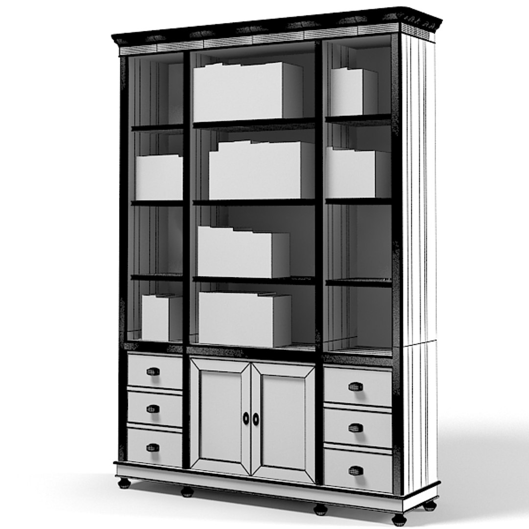 Library Traditional Cabinet 3d Model