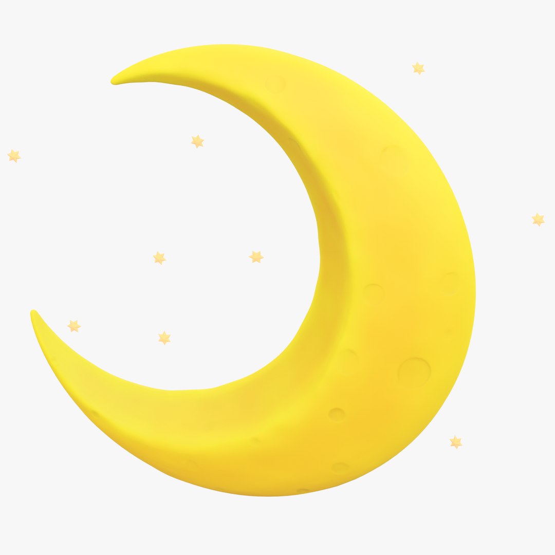 3D Model Stylized Crescent Moon - TurboSquid 2040504