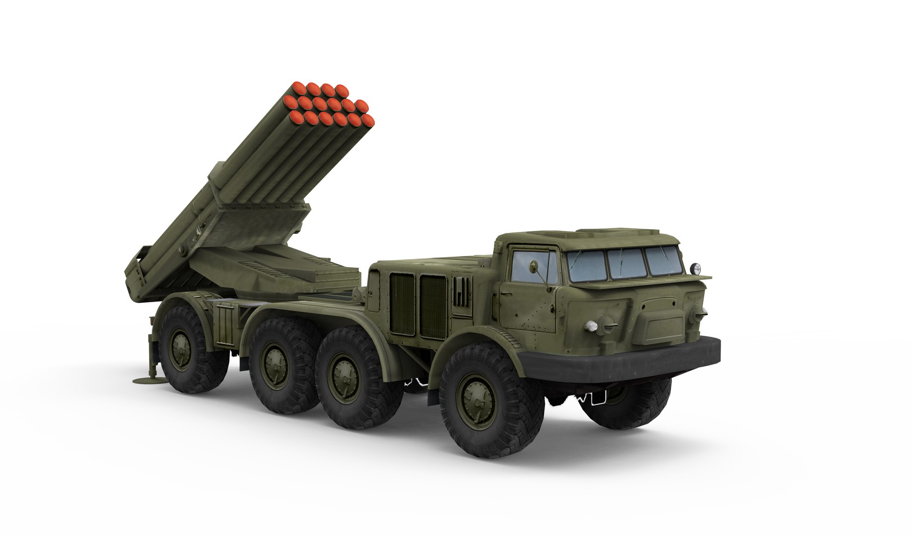 BM-27 URAGAN 9P140 On A ZIL 135 Truck 3D Model - TurboSquid 1993017