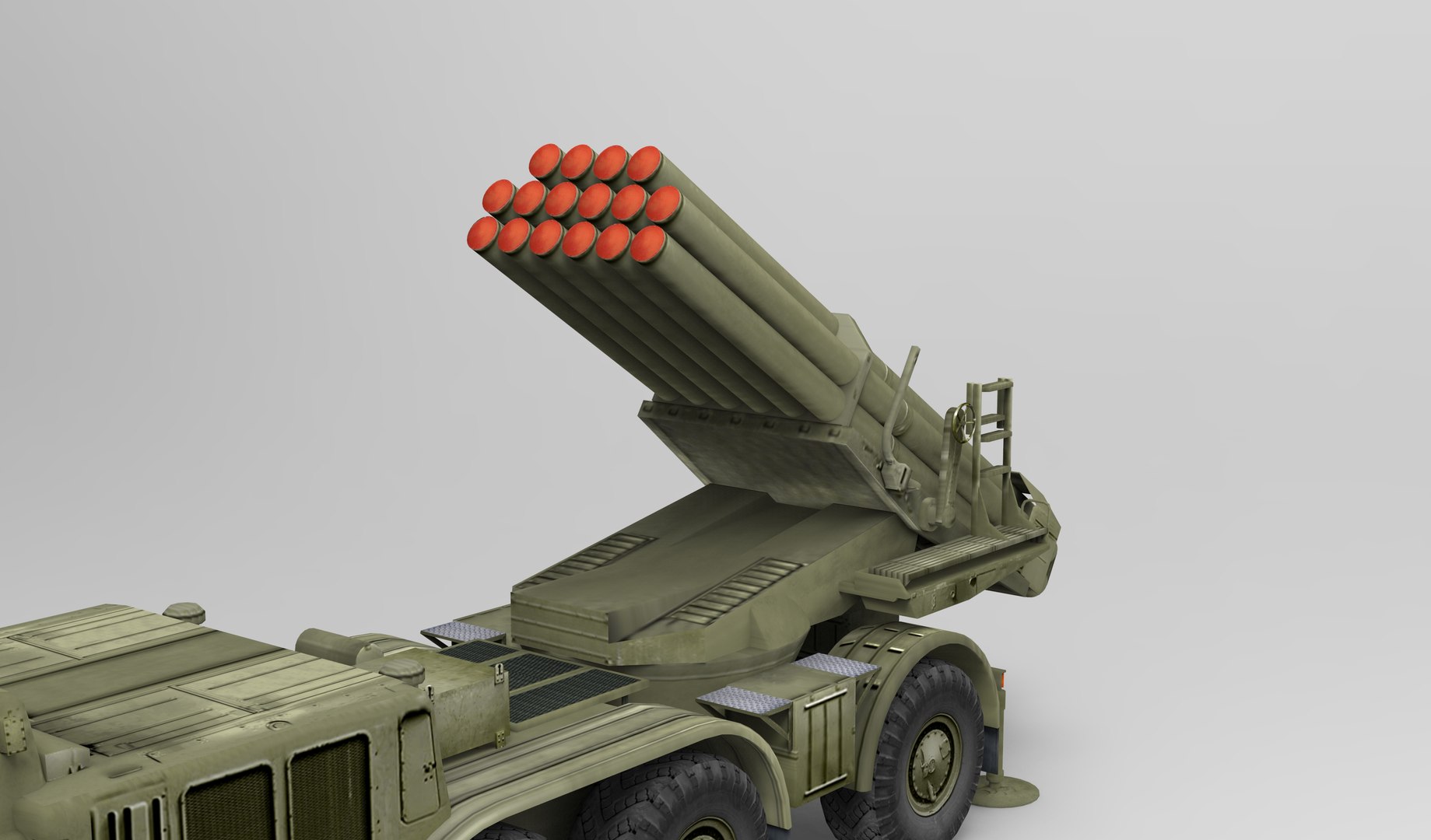 BM-27 URAGAN 9P140 On A ZIL 135 Truck 3D Model - TurboSquid 1993017