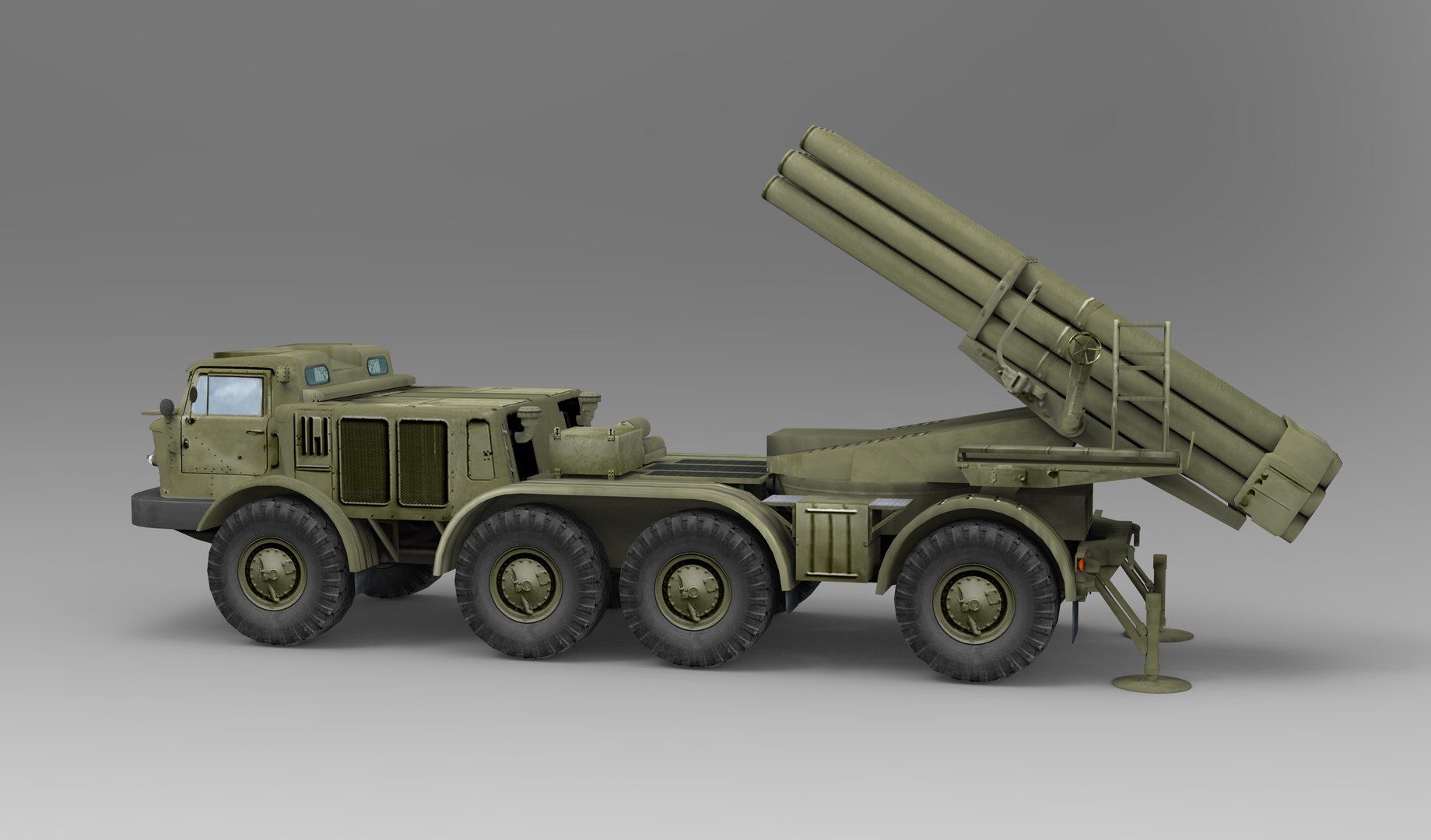 BM-27 URAGAN 9P140 On A ZIL 135 Truck 3D Model - TurboSquid 1993017