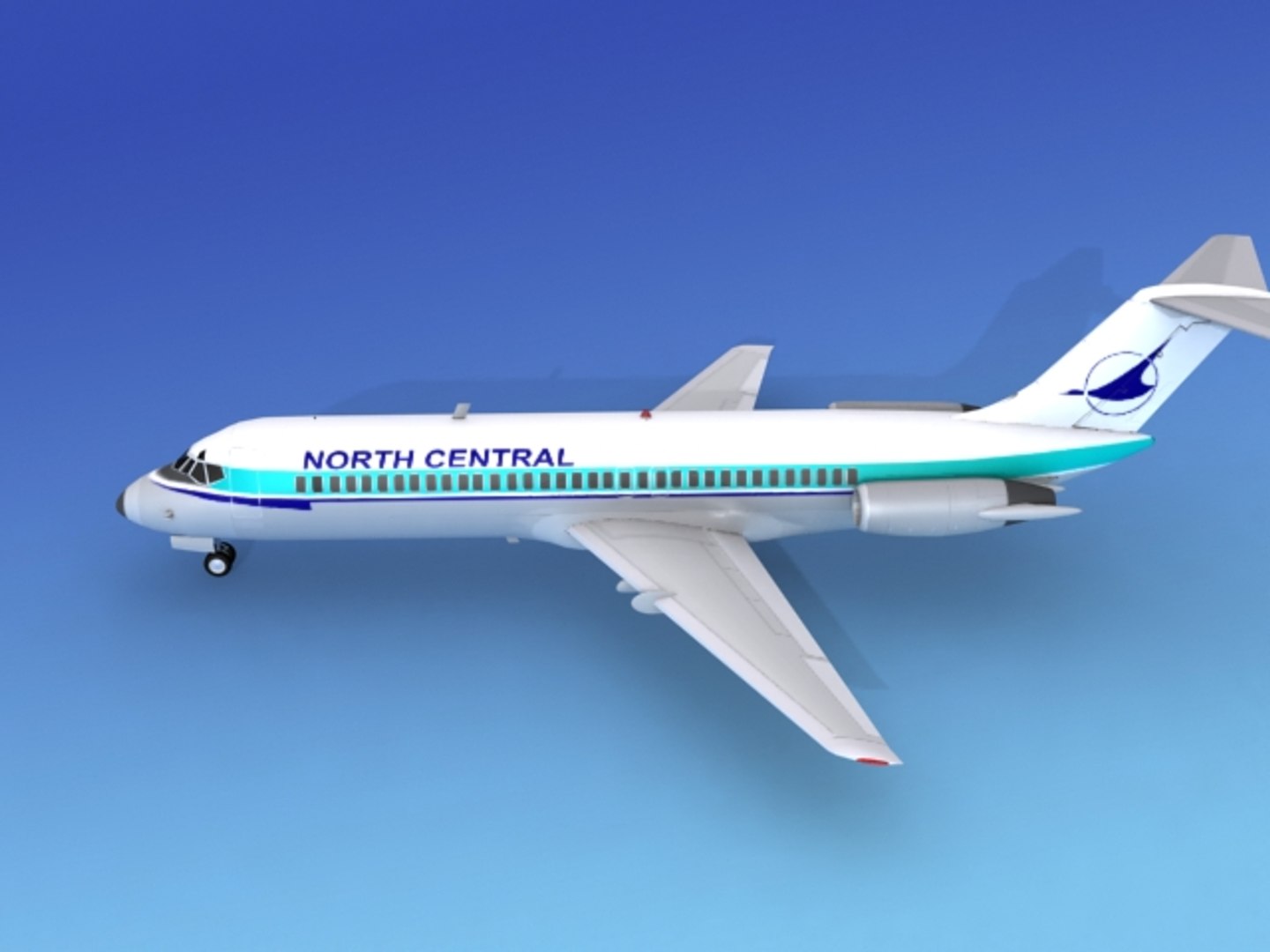 3d Model Dc-9 Commercial Airliner