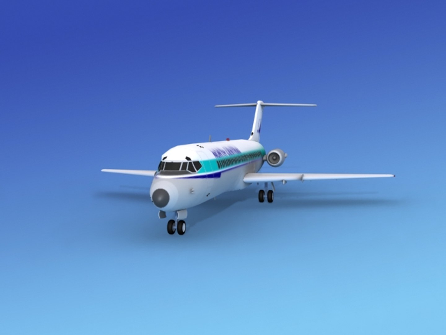 3d Model Dc-9 Commercial Airliner