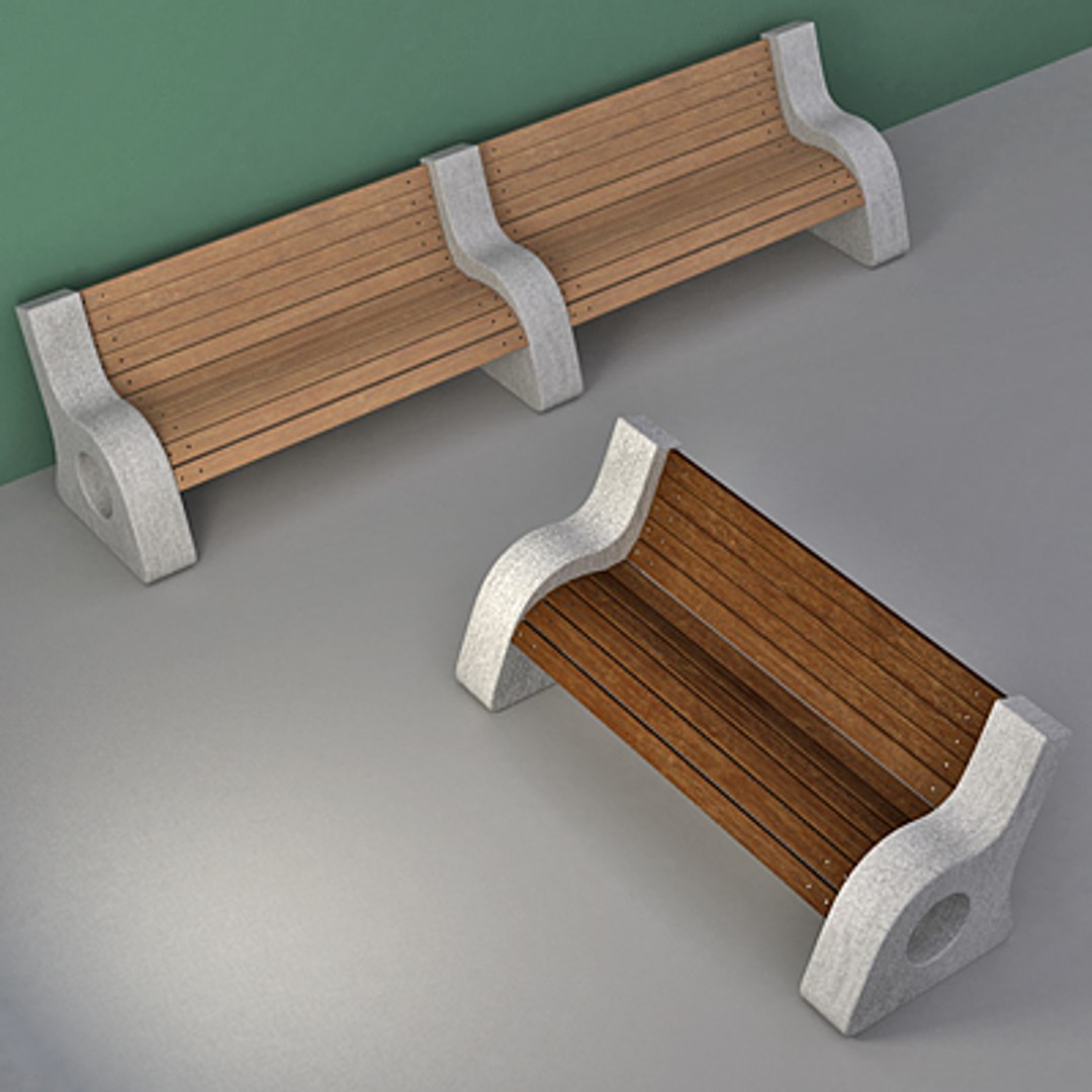3d model park bench