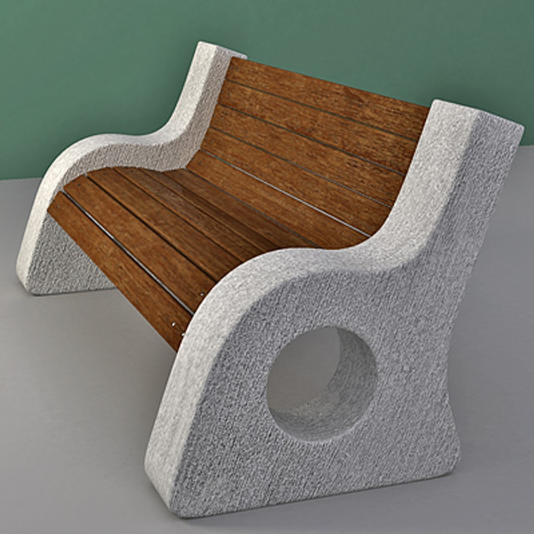 3d model park bench