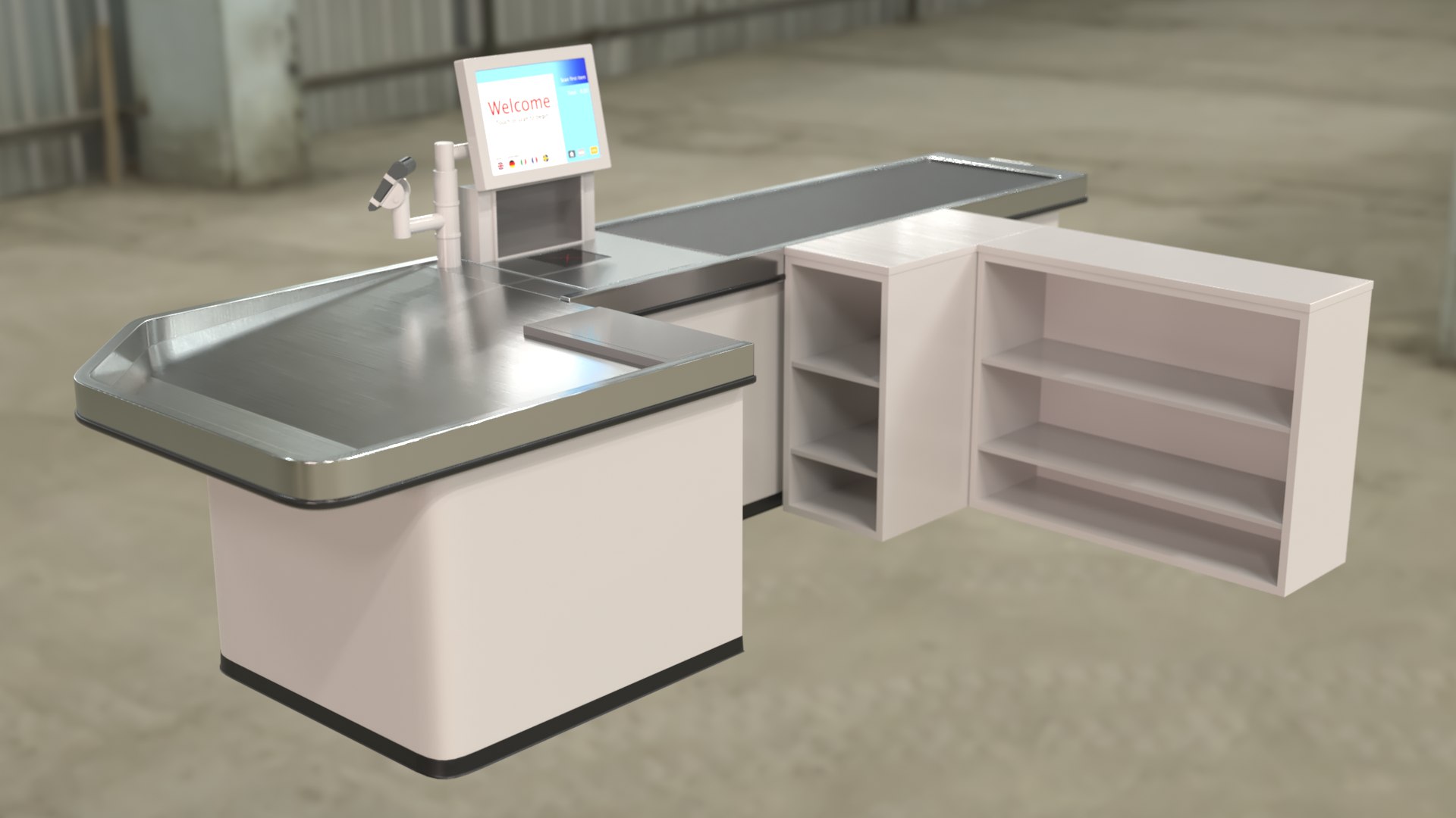 Supermarket Checkout 3D Model - TurboSquid 2131922