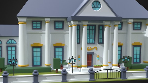 Mansion toon cartoon 3D model - TurboSquid 1706558
