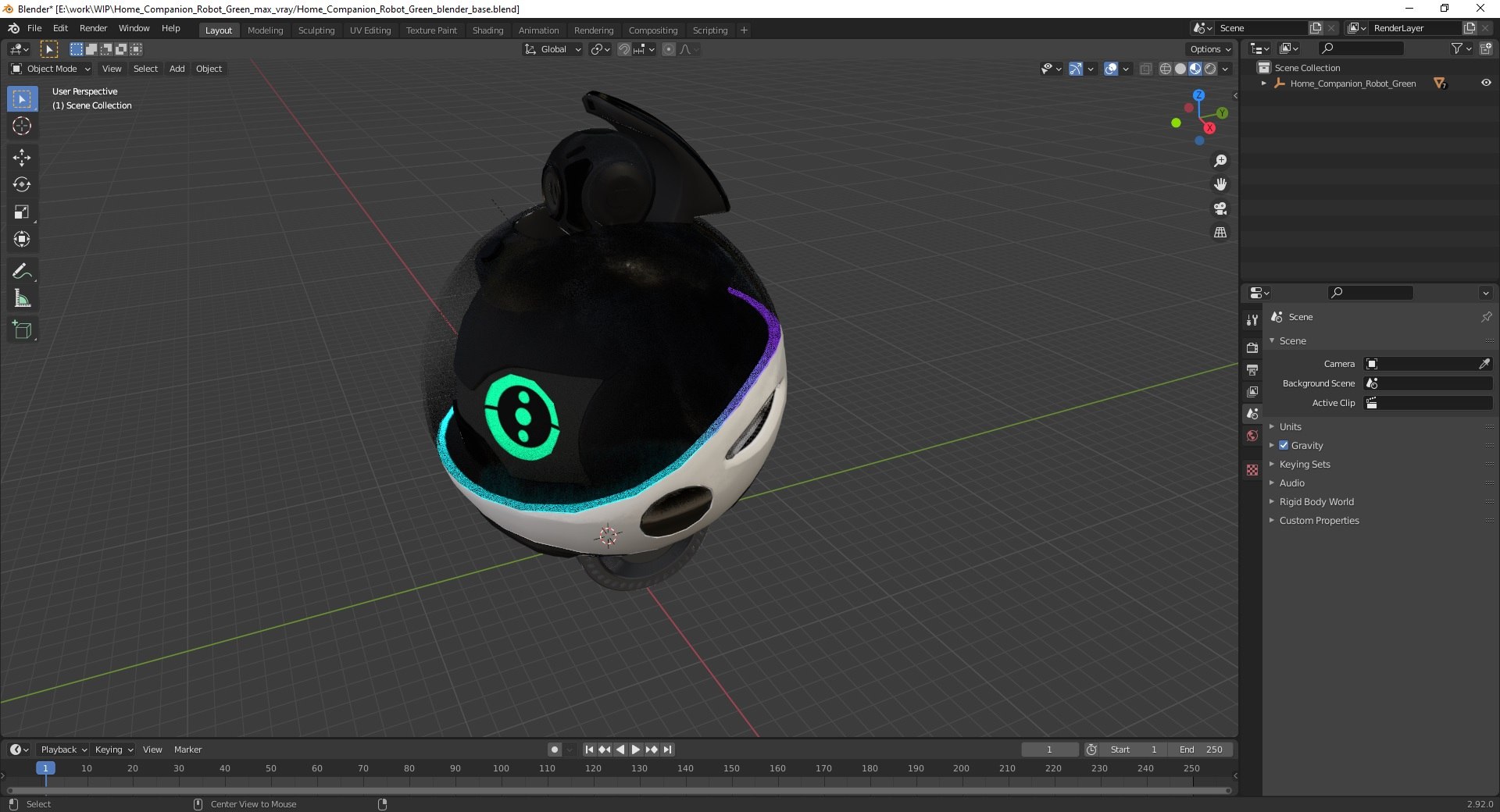 3D Home Companion Robot Green - TurboSquid 2136683