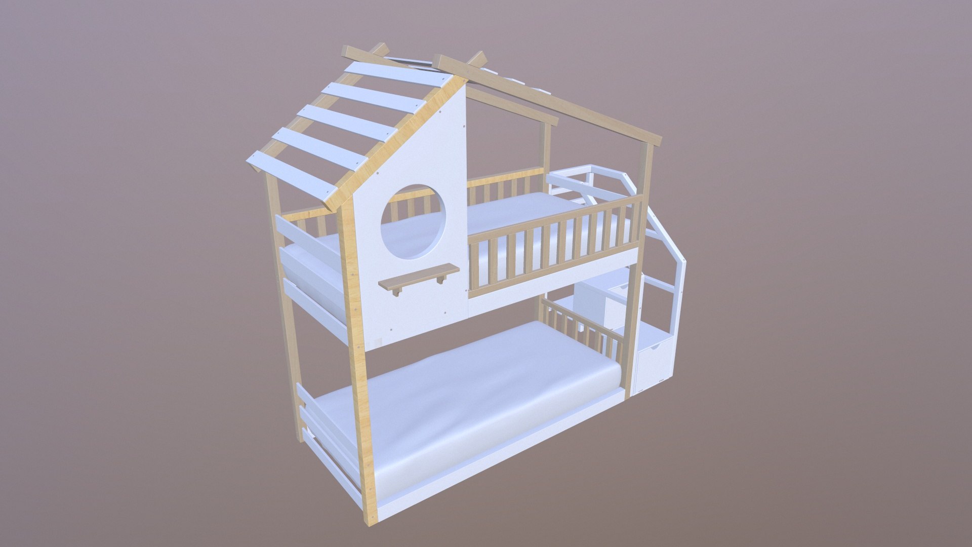 Kids Bunk Bed 3D model - TurboSquid 2014239