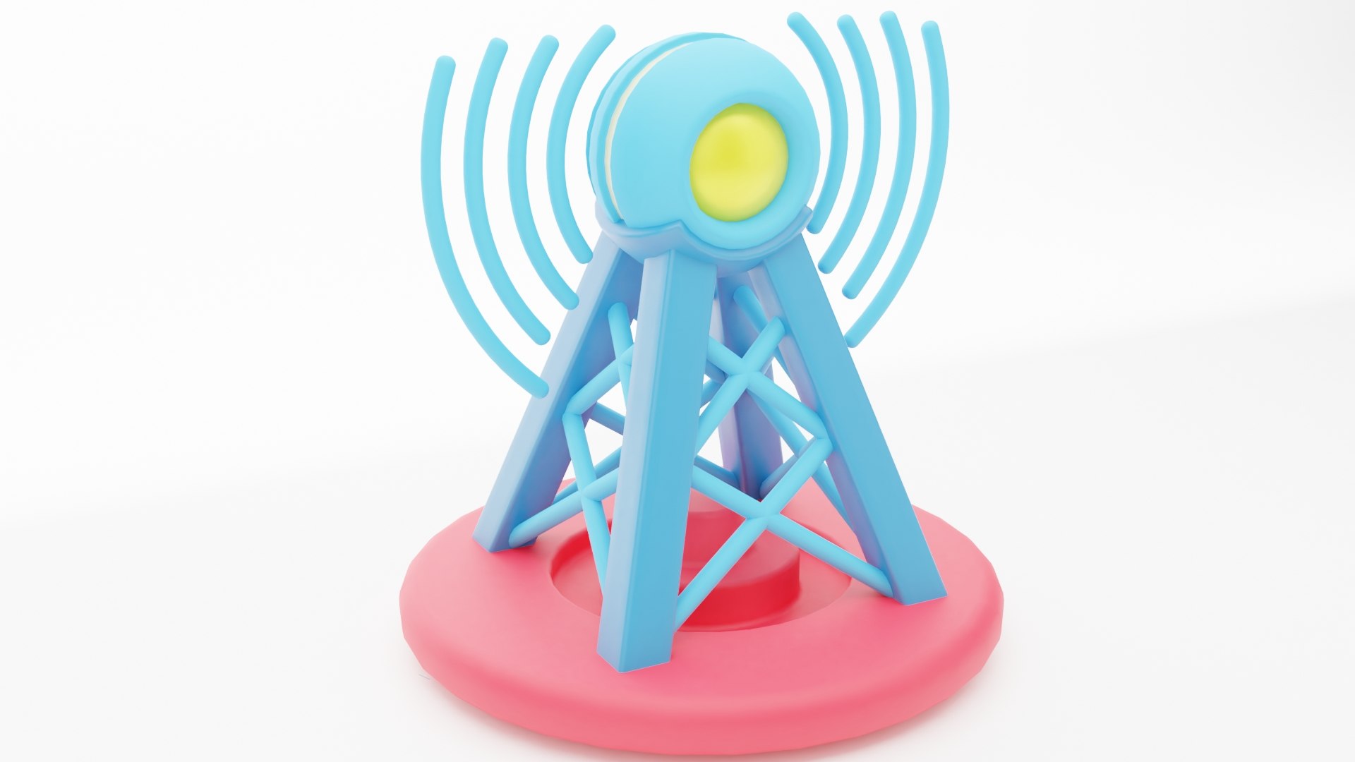 3D Communication Tower 3d Icon For Transmitting Network Signal Model - TurboSquid 2054766