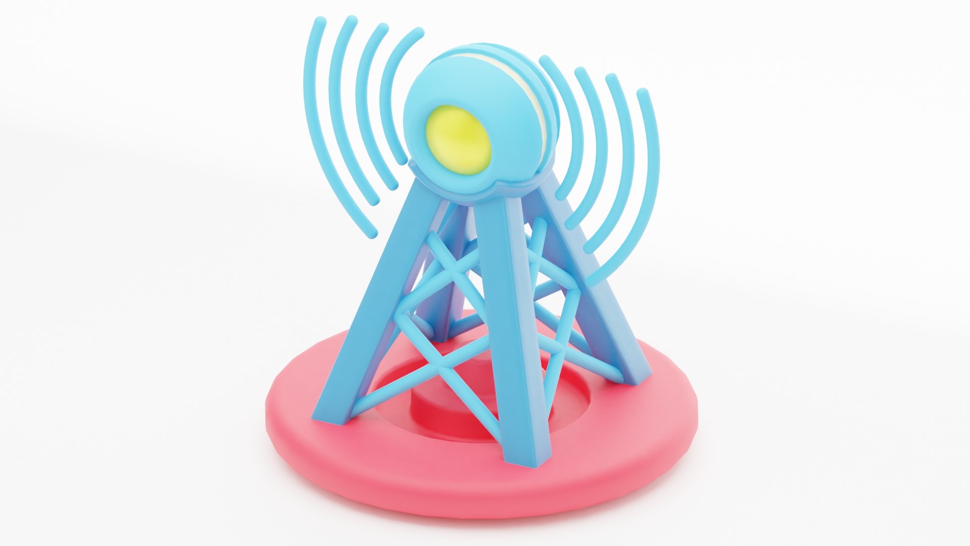 3D Communication Tower 3d Icon For Transmitting Network Signal Model - TurboSquid 2054766