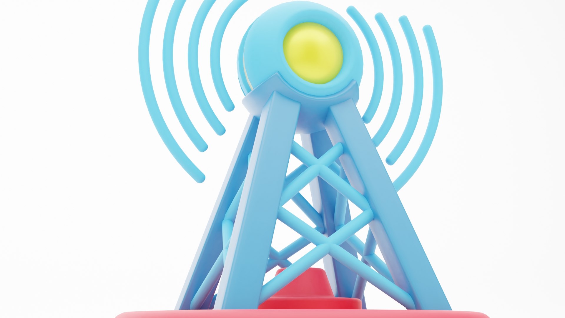 3D Communication Tower 3d Icon For Transmitting Network Signal Model - TurboSquid 2054766