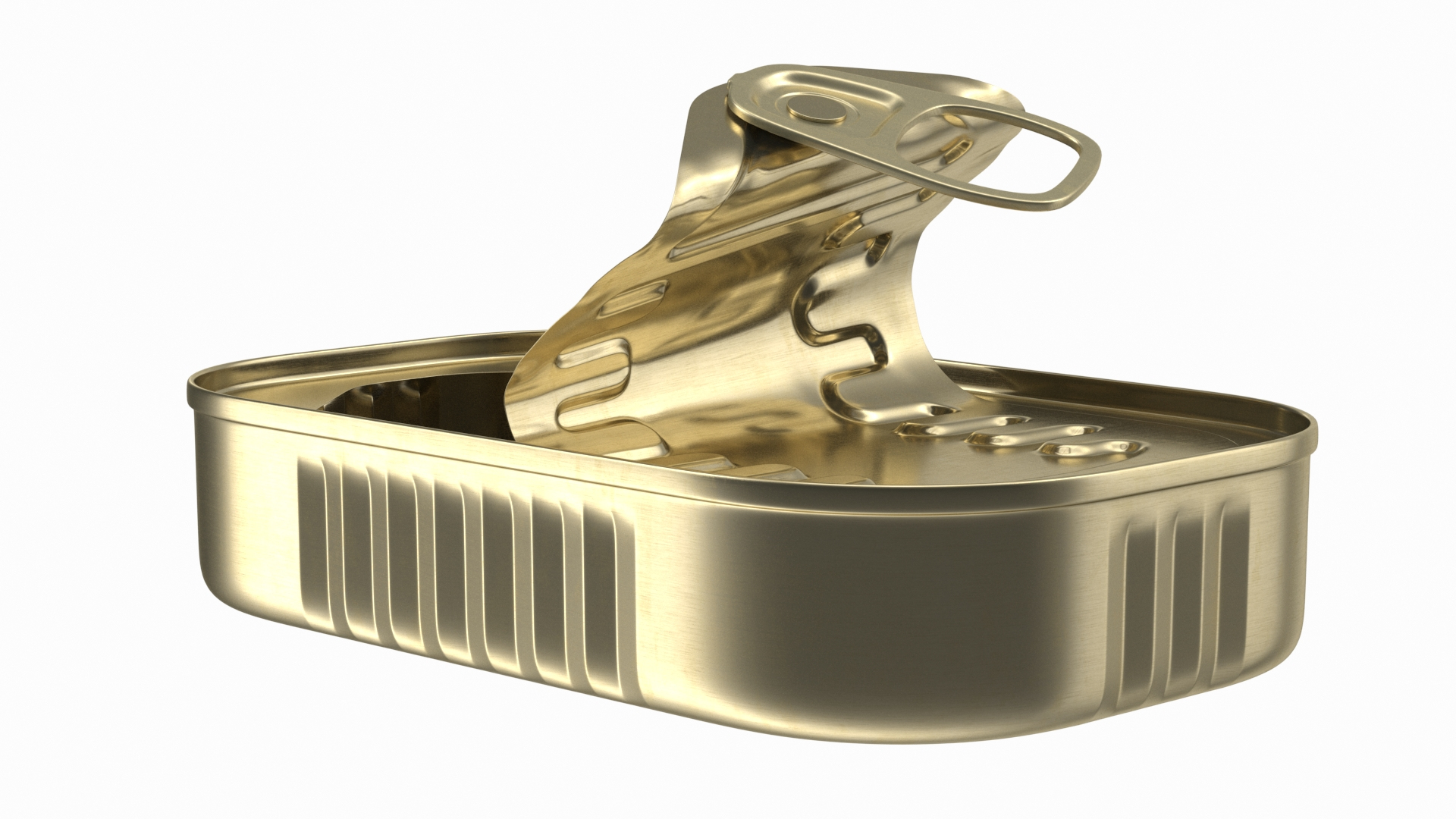 3D model Half Open Empty Rectangular Tin Can - TurboSquid 1799399