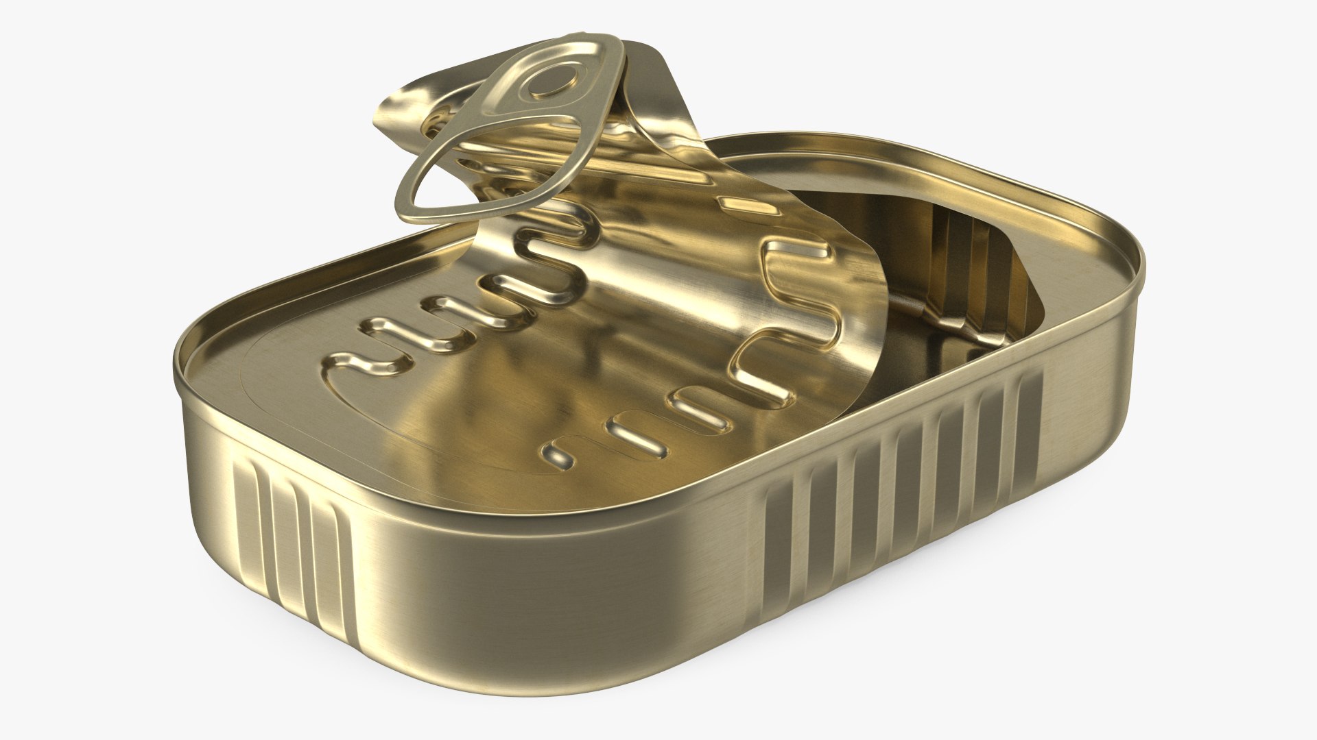 3D model Half Open Empty Rectangular Tin Can - TurboSquid 1799399