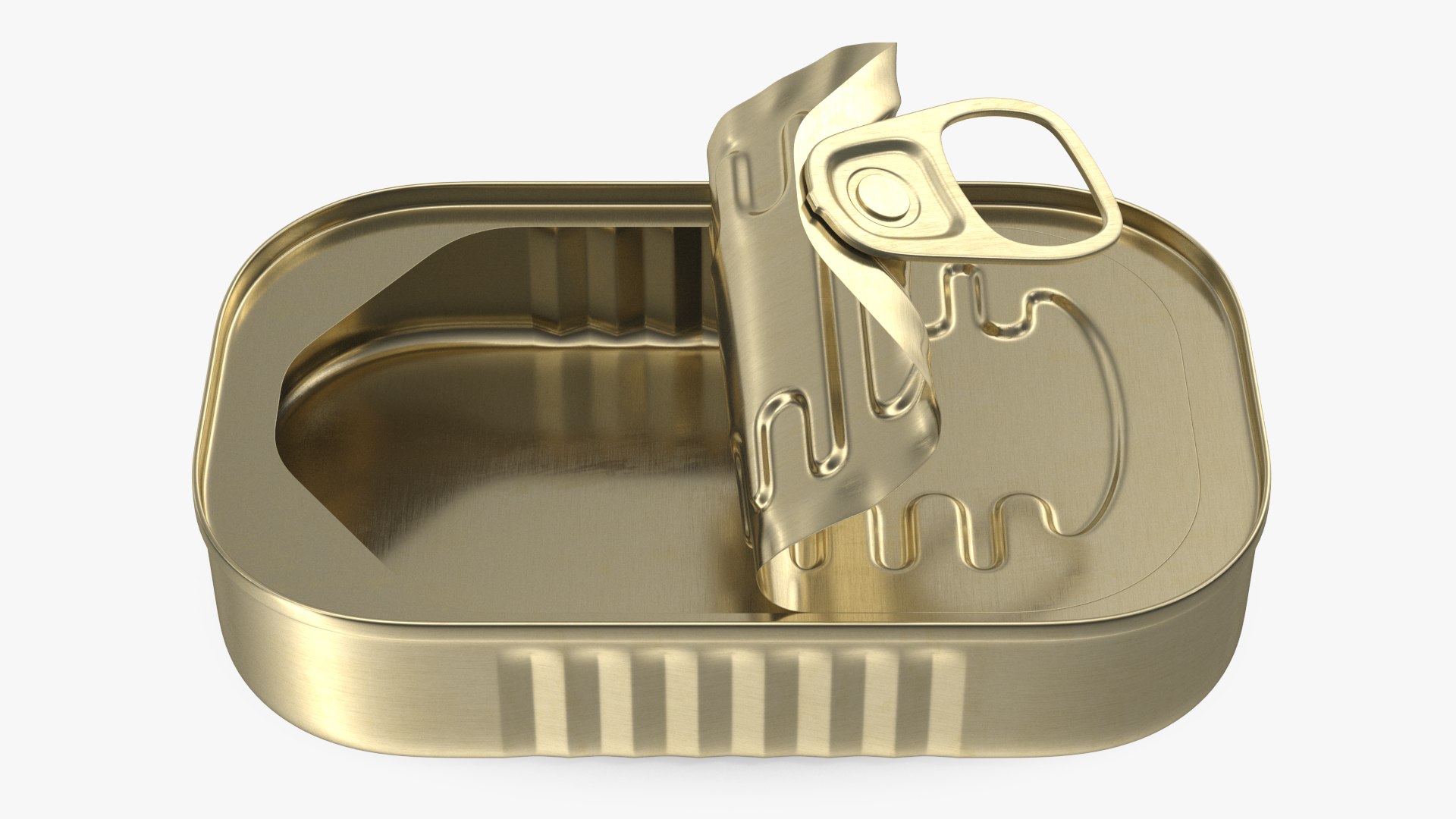 3D model Half Open Empty Rectangular Tin Can - TurboSquid 1799399