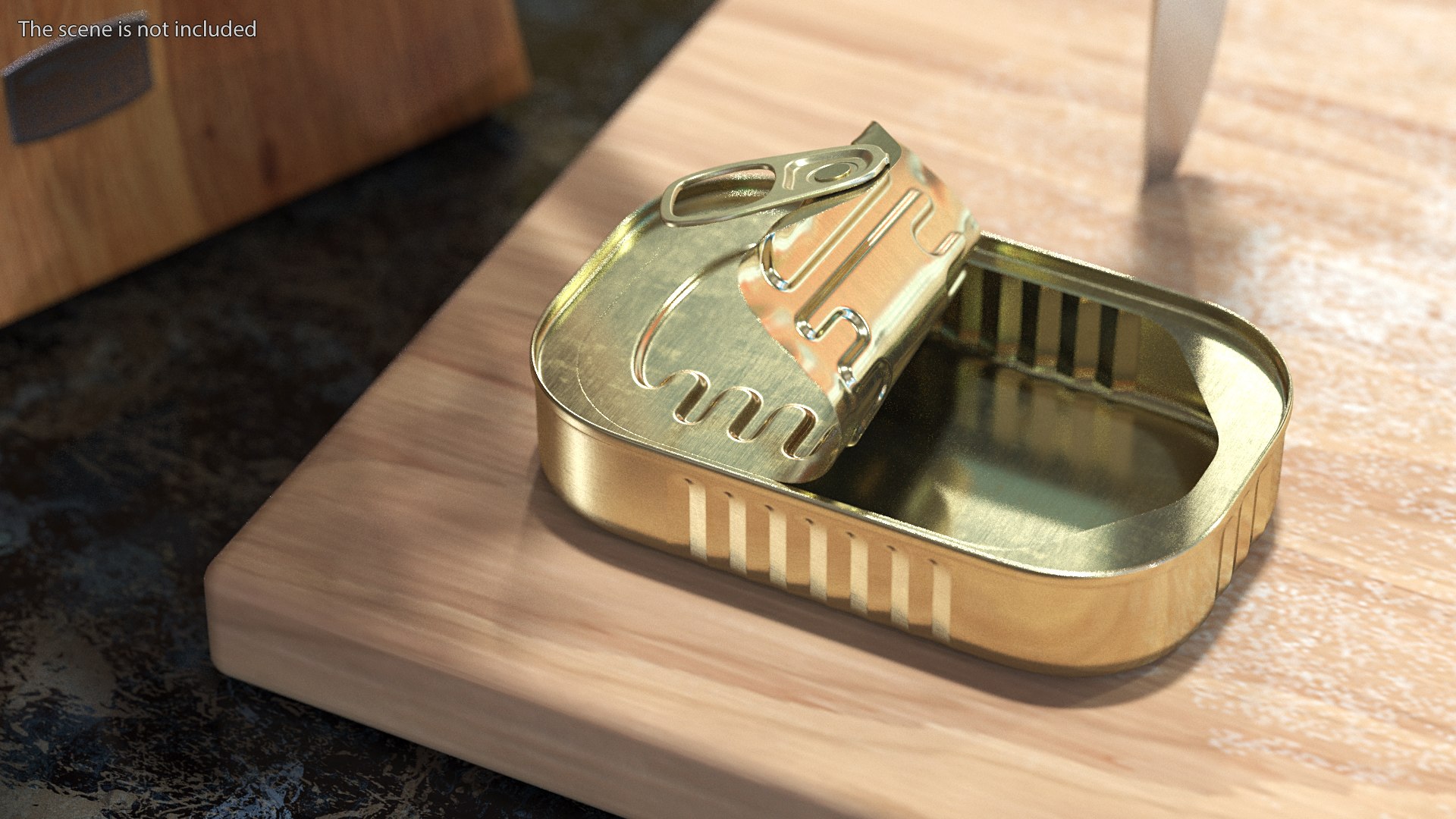 3D model Half Open Empty Rectangular Tin Can - TurboSquid 1799399
