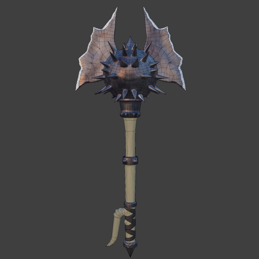 3D Stylized mace-axe PBR low-poly game ready model - TurboSquid 1780549