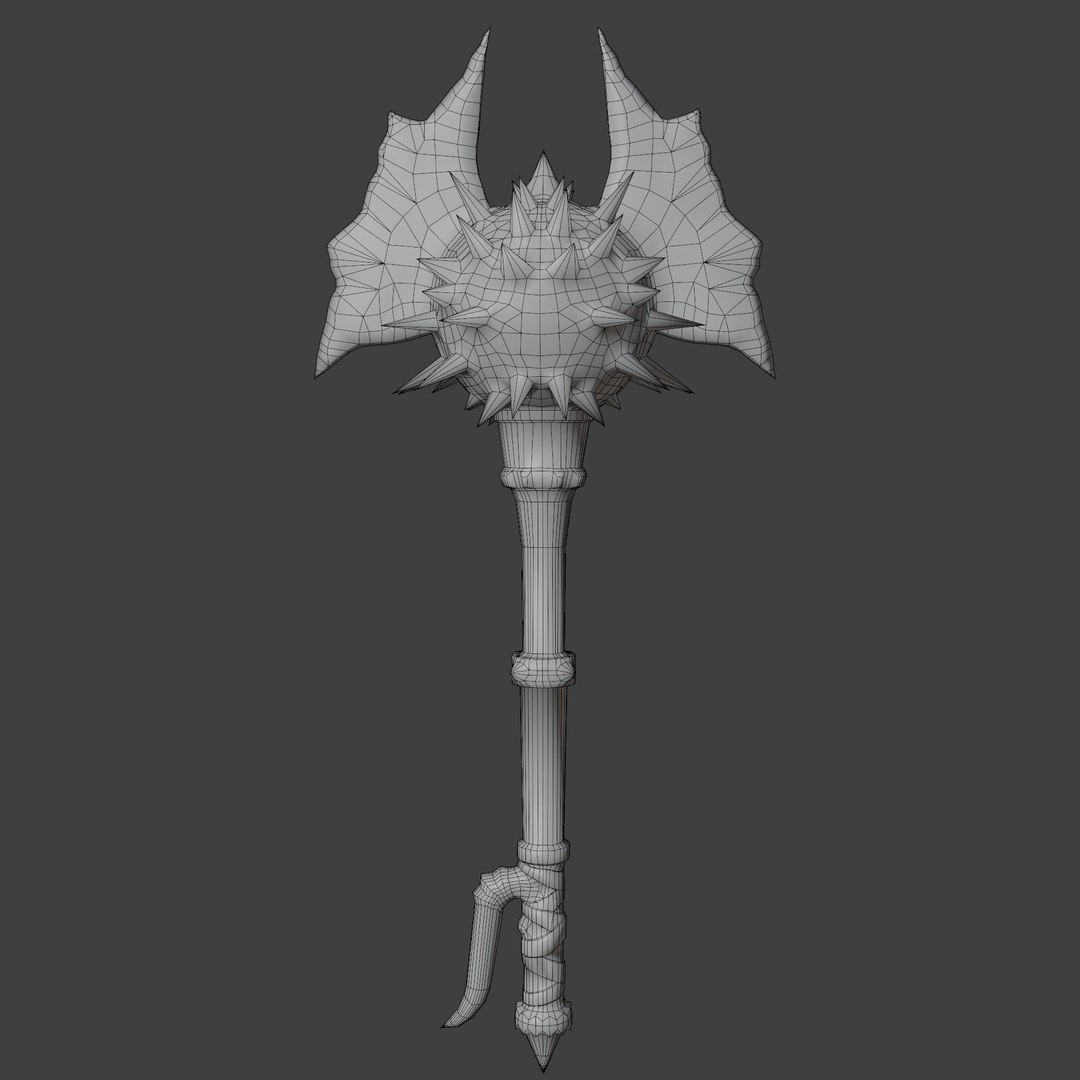 3D Stylized mace-axe PBR low-poly game ready model - TurboSquid 1780549