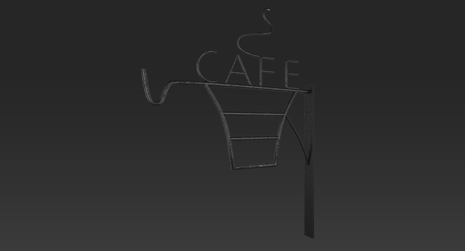 Cafe sign 3D model - TurboSquid 1257845