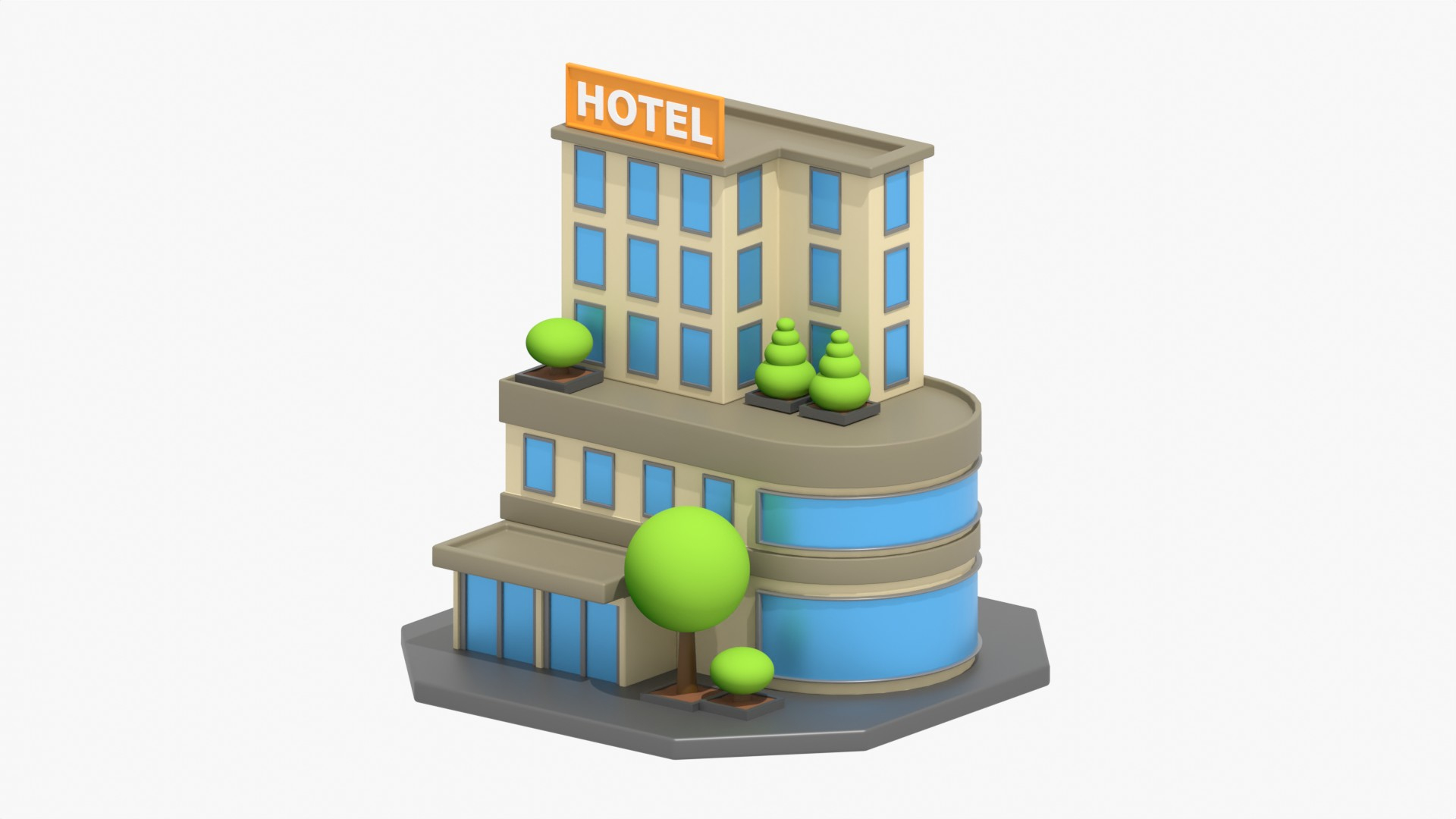 Hotel 3D Illustration Model - TurboSquid 2235885