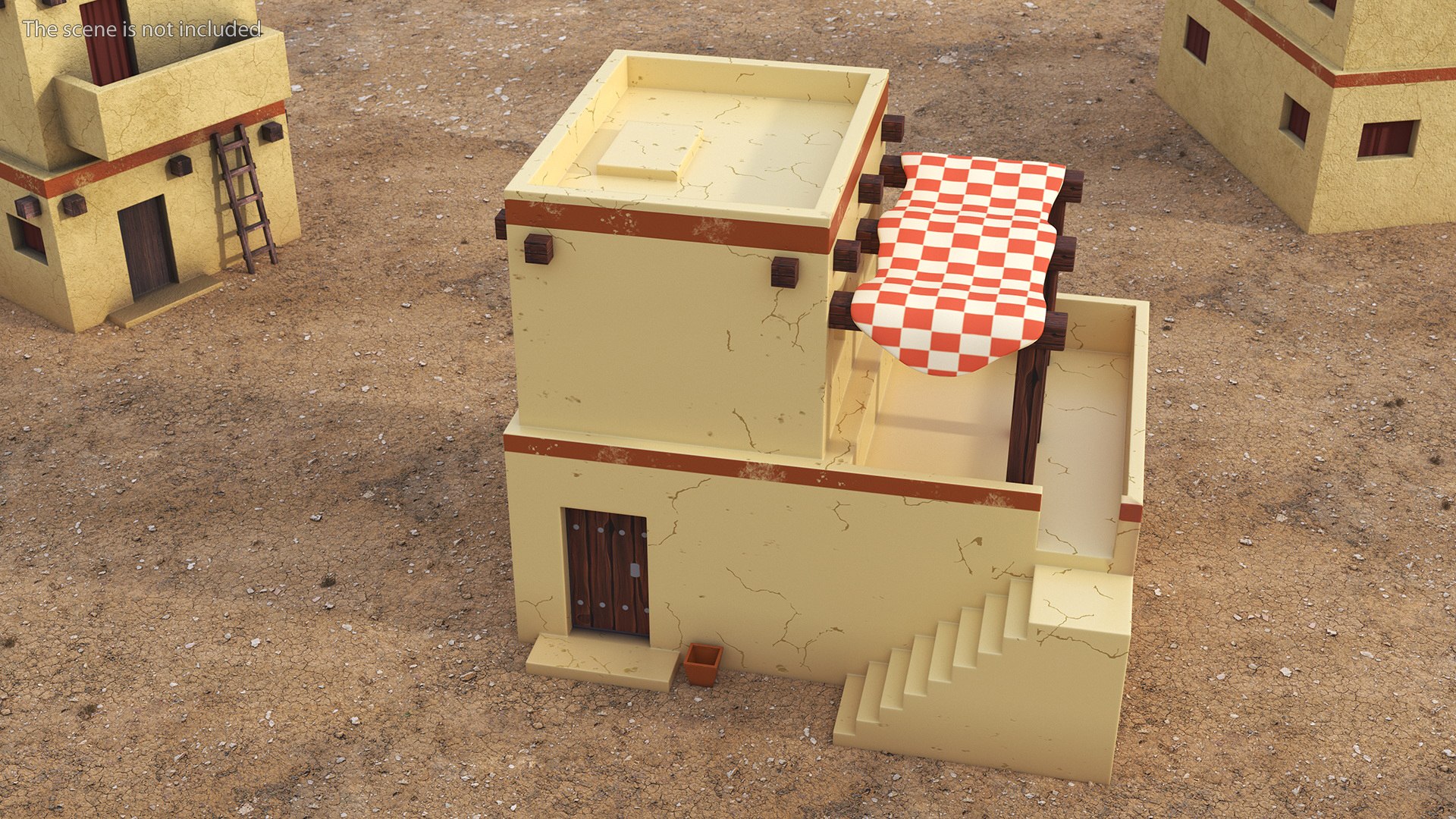 3D Stylized Arabian House Building With Terrace - TurboSquid 2203981
