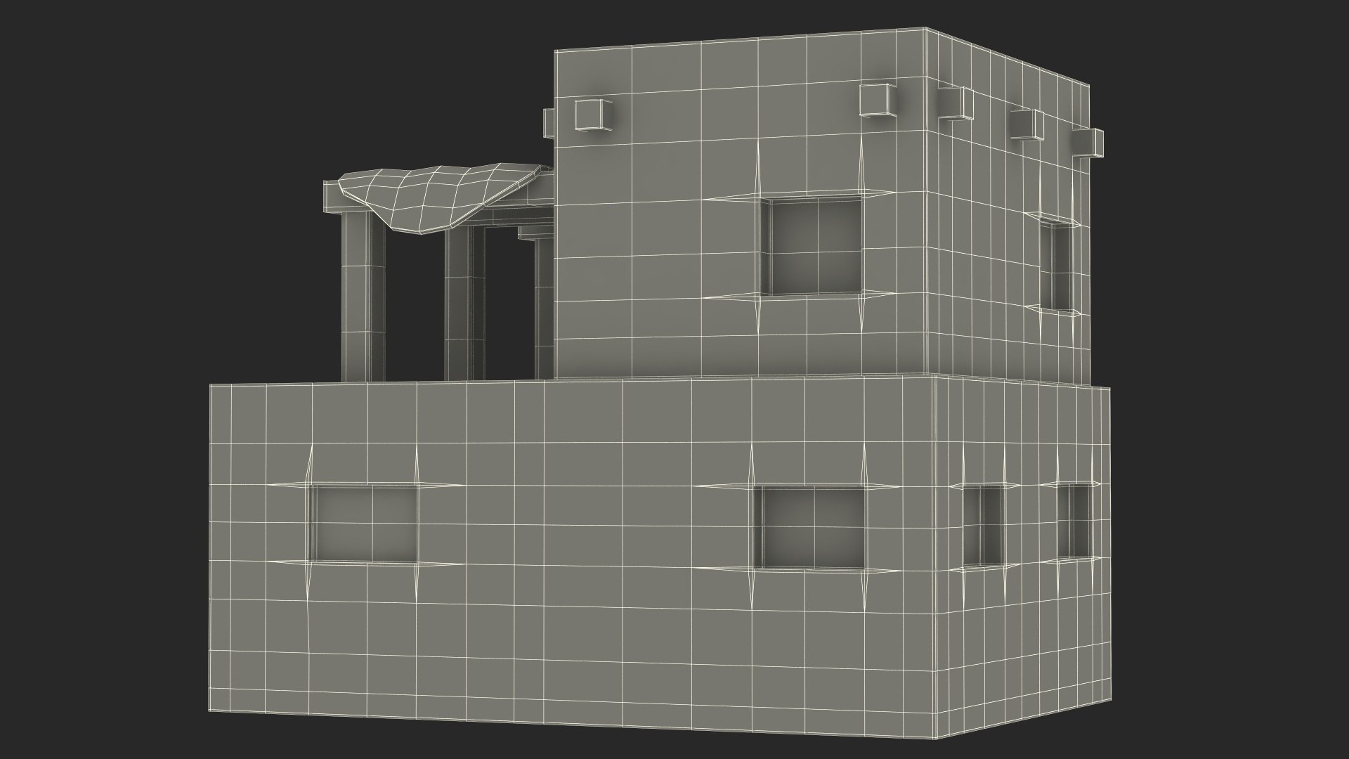 3D Stylized Arabian House Building With Terrace - TurboSquid 2203981