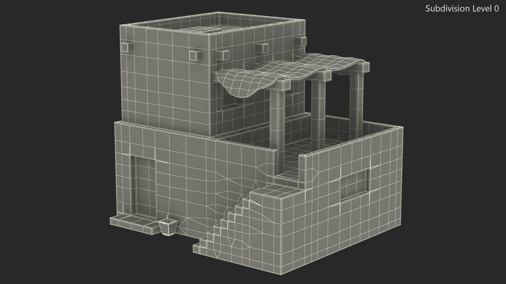 3D Stylized Arabian House Building With Terrace - TurboSquid 2203981