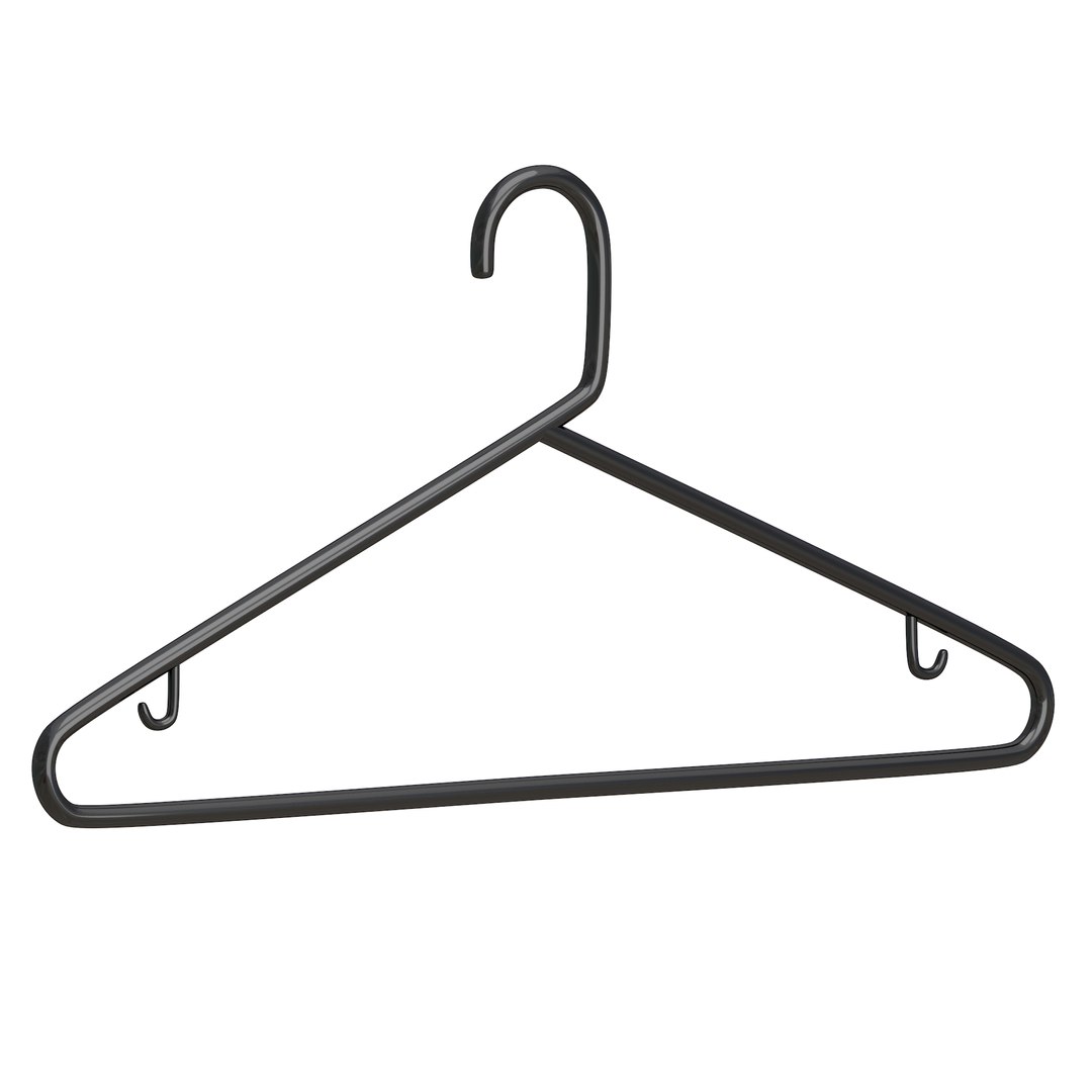 Black Plastic Tubular Clothes Hanger Model - TurboSquid 2141760