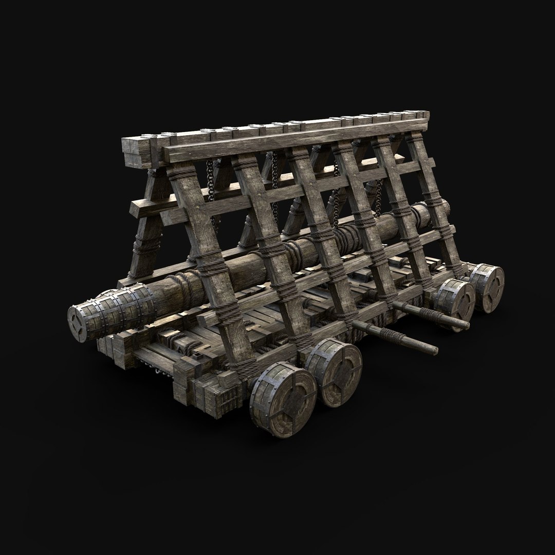 3D BATTERING RAM SIEGE ENGINE MEDIEVAL WAR MACHINE BATTLE - TurboSquid ...