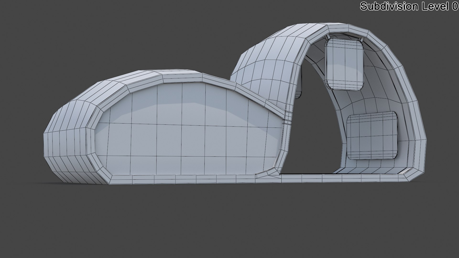 3D Sci-Fi Futuristic Bus Stop Model - TurboSquid 2070467