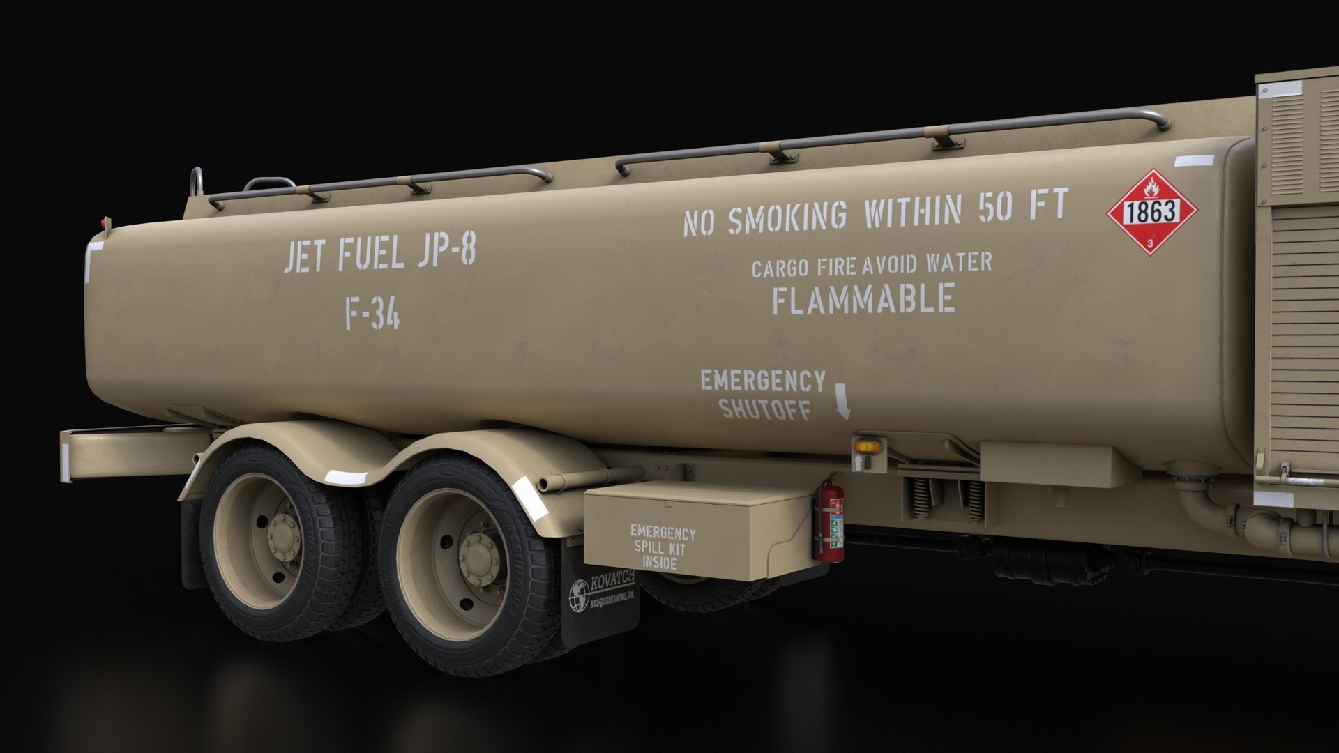 3D Model Kovatch R11-6000 Refueler Sand - TurboSquid 2049136