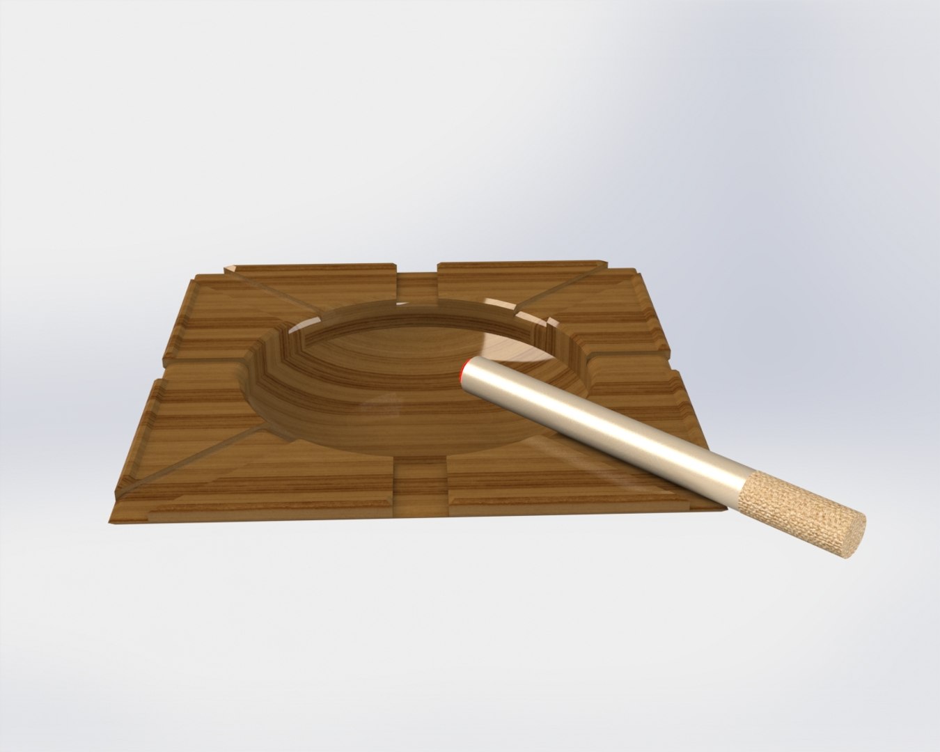3d Solidworks Wooden Ashtray