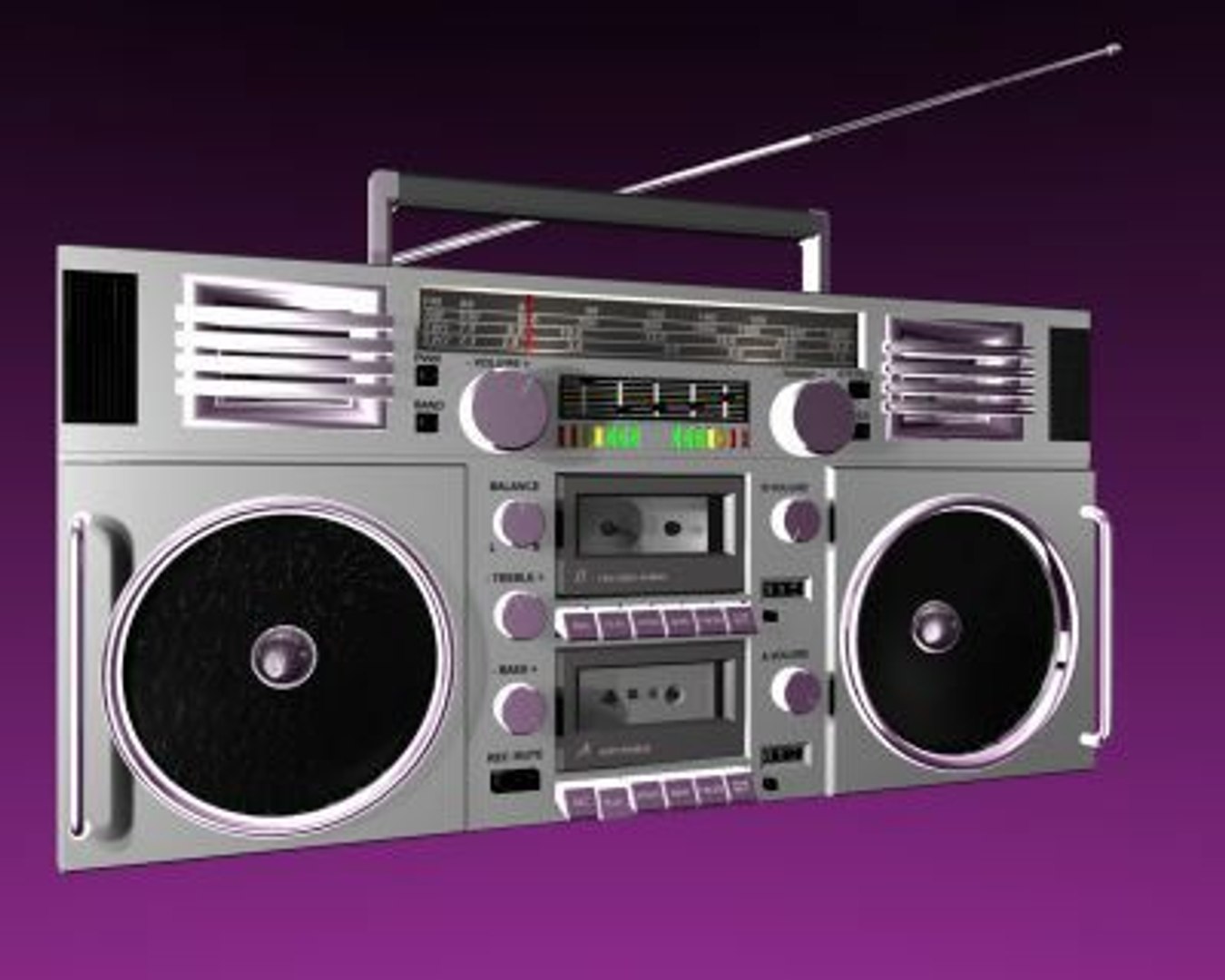 3d Model Old School Boom Box
