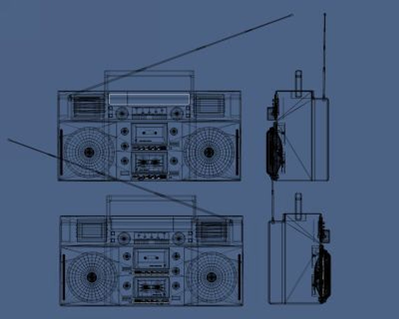 3d Model Old School Boom Box