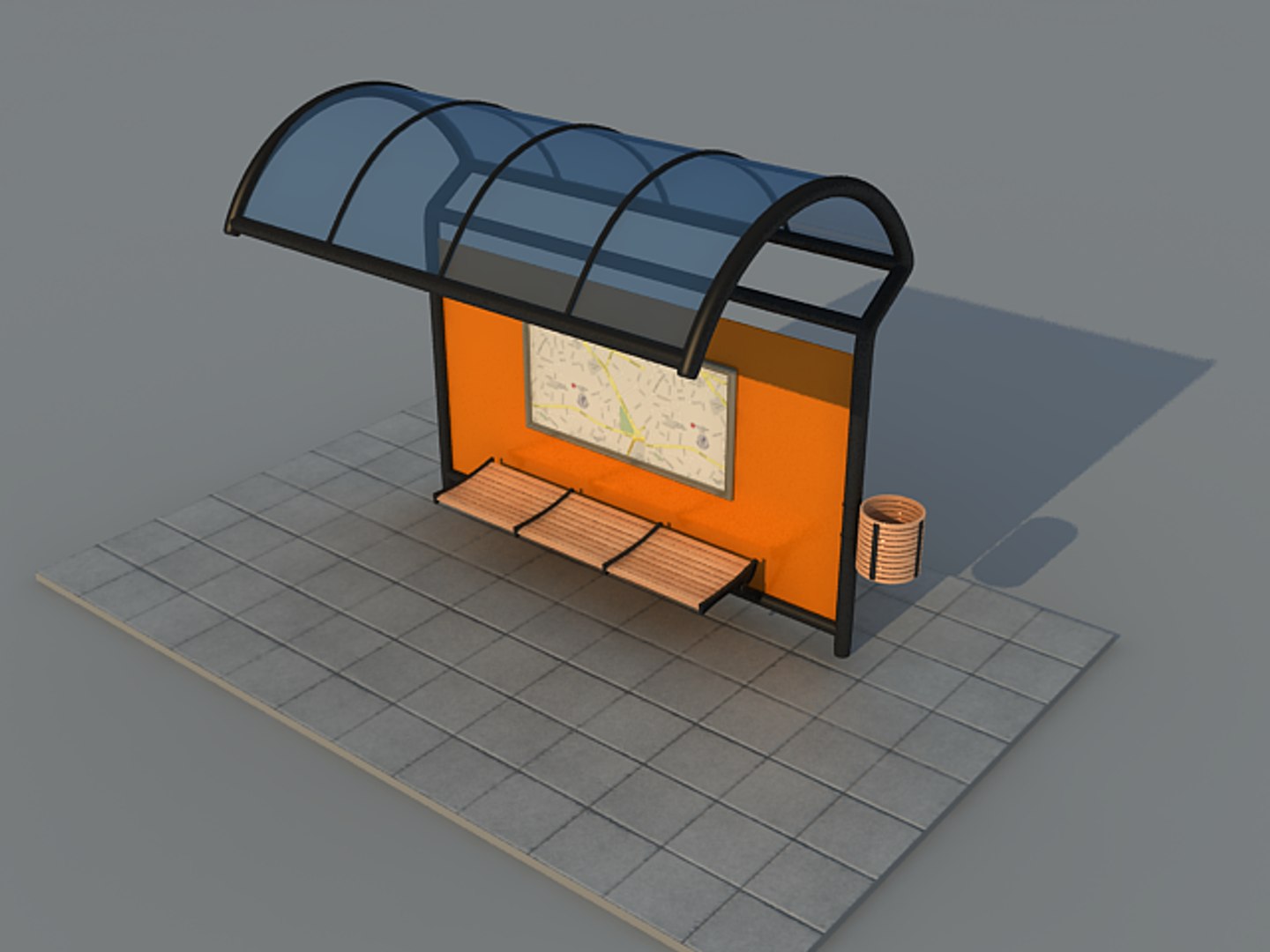 3d Model Bus Stop